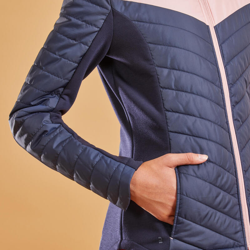 Kids' Horse Riding Jacket 500 - Navy/Rose Gold Zip FOUGANZA - Decathlon