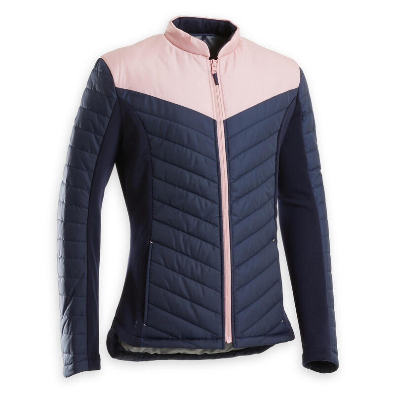 Kids' Horse Riding Jacket 500 - Navy/Rose Gold Zip FOUGANZA - Decathlon