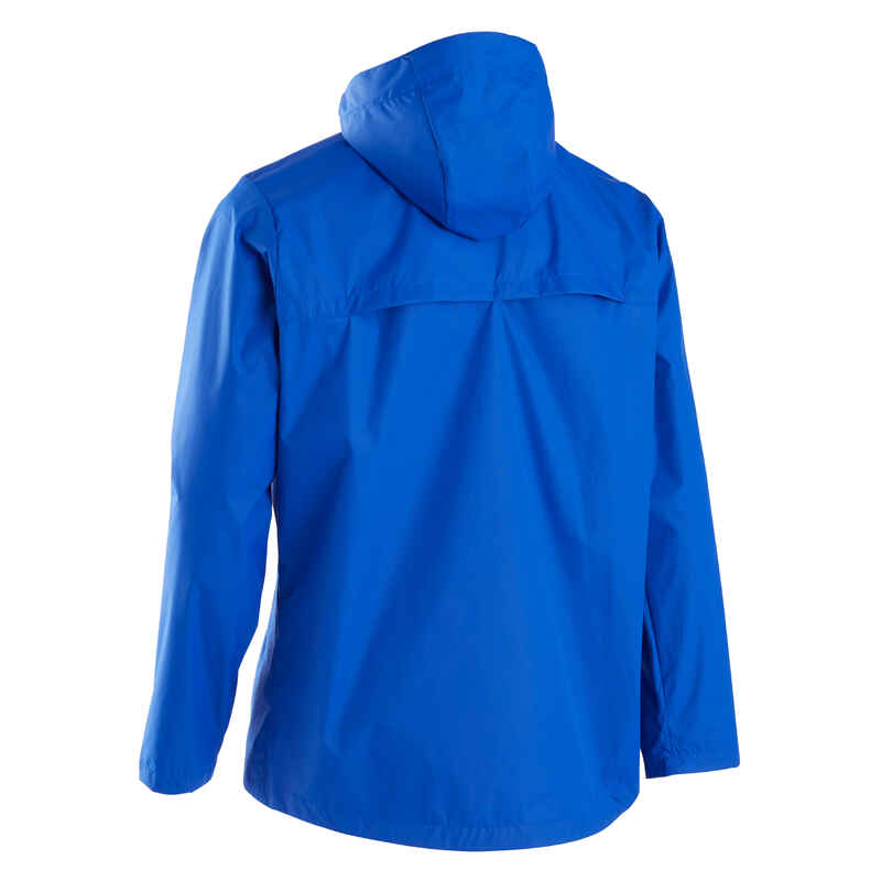 Adult Football Waterproof Jacket T100 - Blue - Decathlon