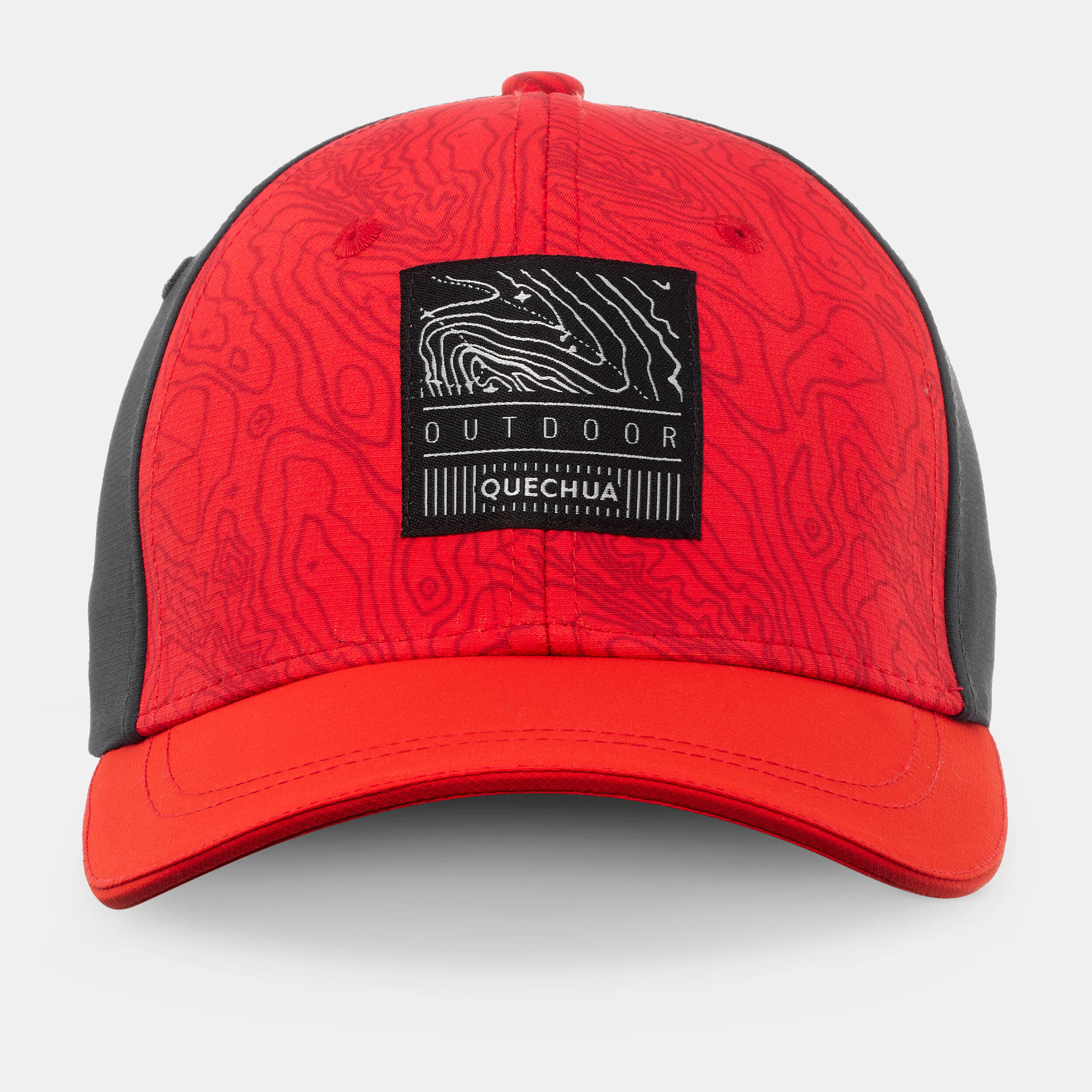 Kids’ Hiking Cap - MH 100 - Red, graphite grey - Quechua - Decathlon