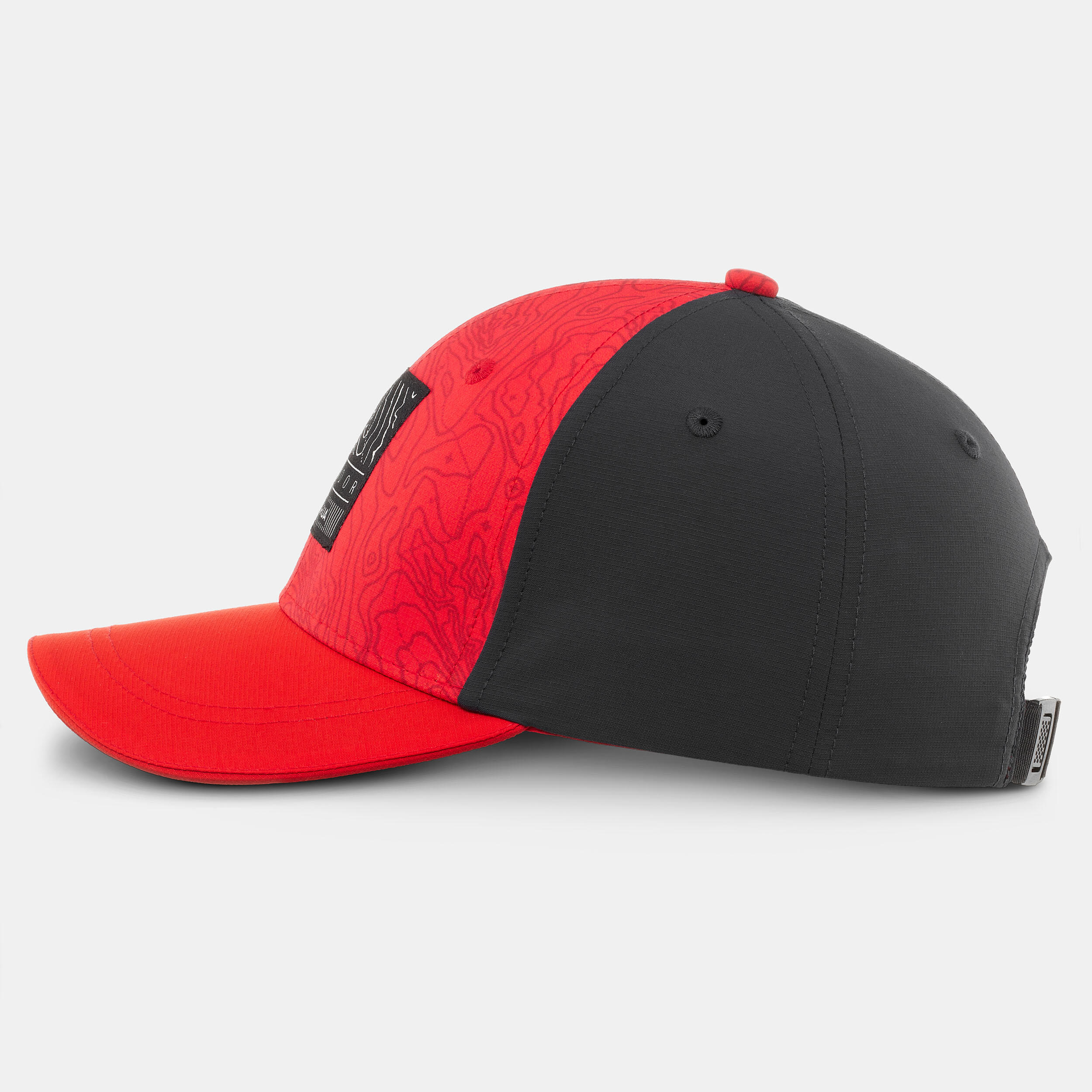 Kids’ Hiking Cap - MH 100 - Red, graphite grey - Quechua - Decathlon