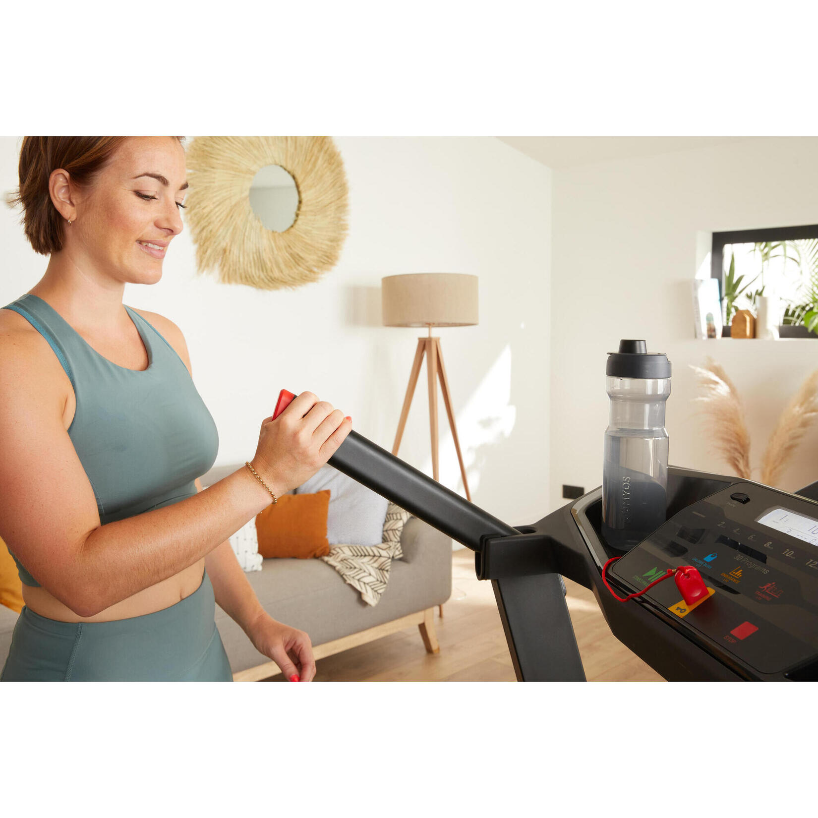 DOMYOS Tapis roulant RUN100E, compatto e collegato, 14 km/h, 45x120 cm ...