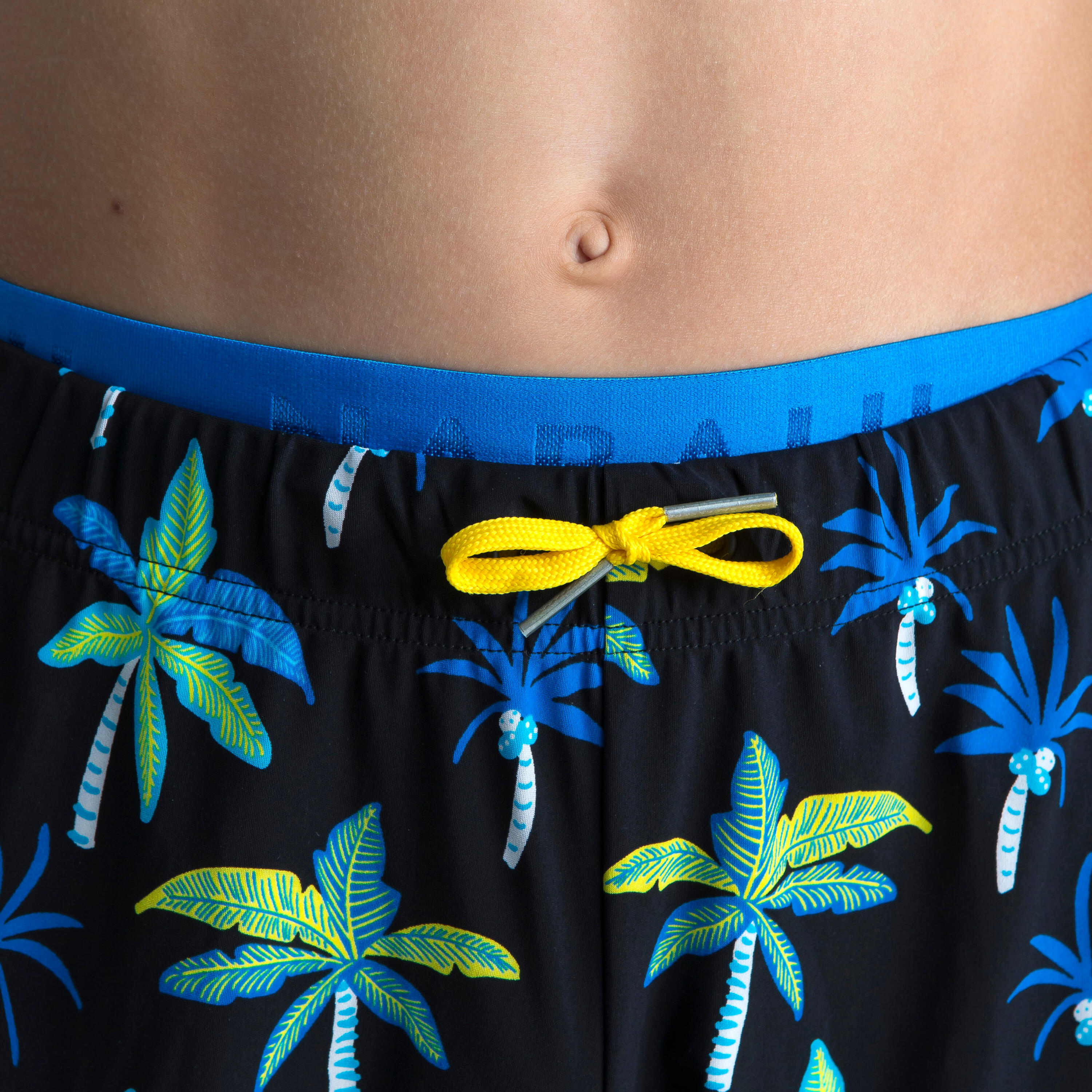 Boys’ Long Swimming Trunks 100 Palmi Black NABAIJI | Decathlon