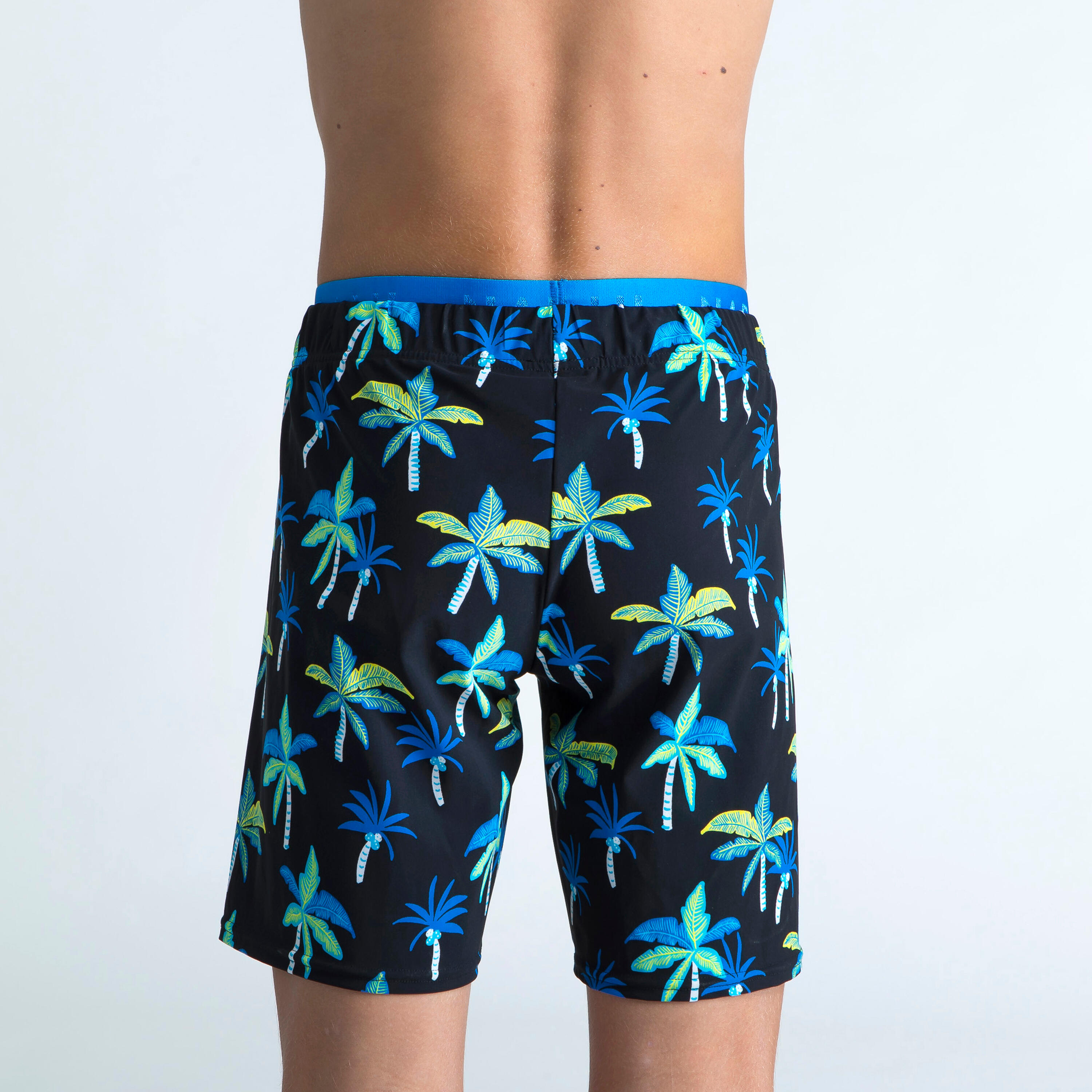 Boys’ Long Swimming Trunks 100 Palmi Black NABAIJI | Decathlon