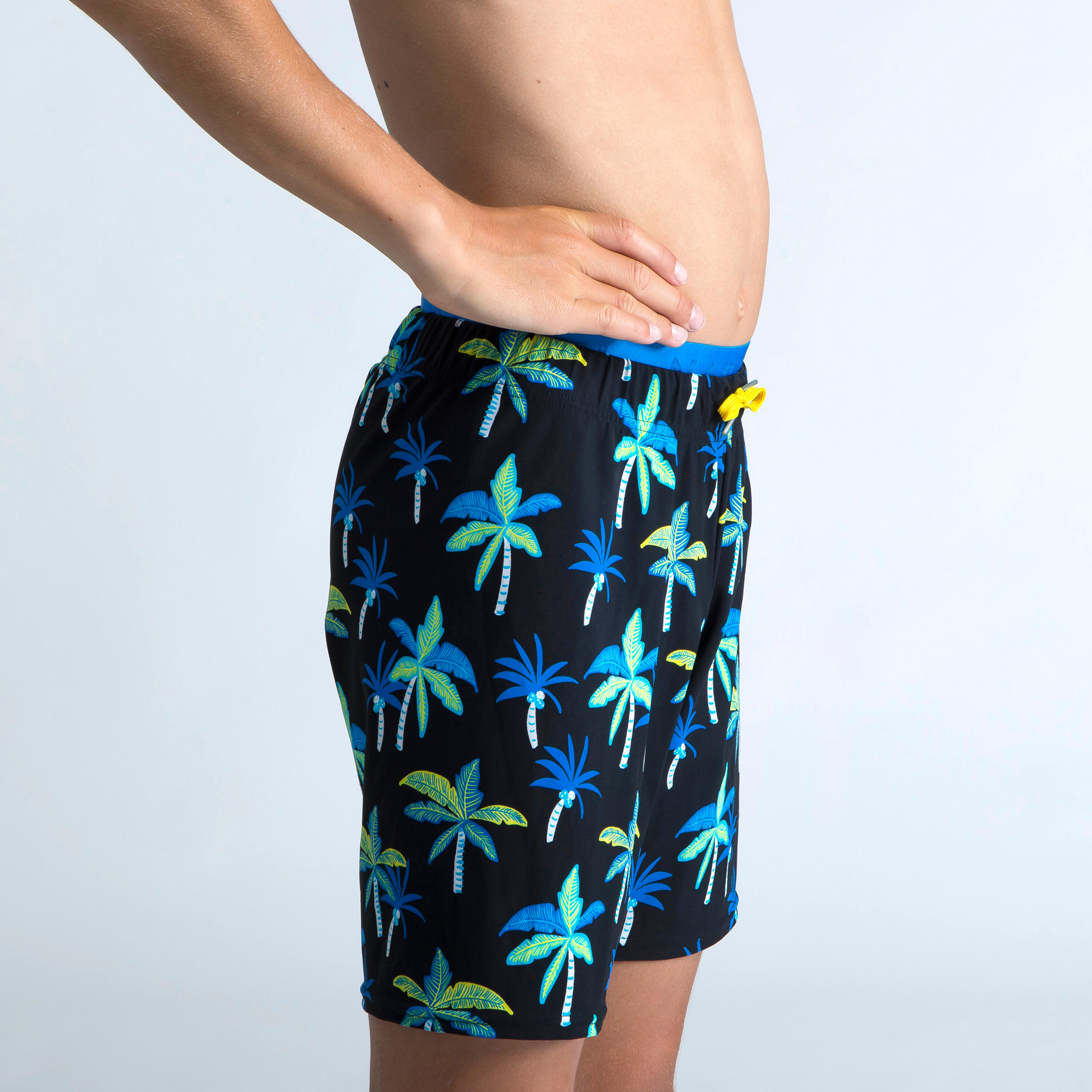 Boys’ Long Swimming Trunks 100 Palmi Black NABAIJI | Decathlon