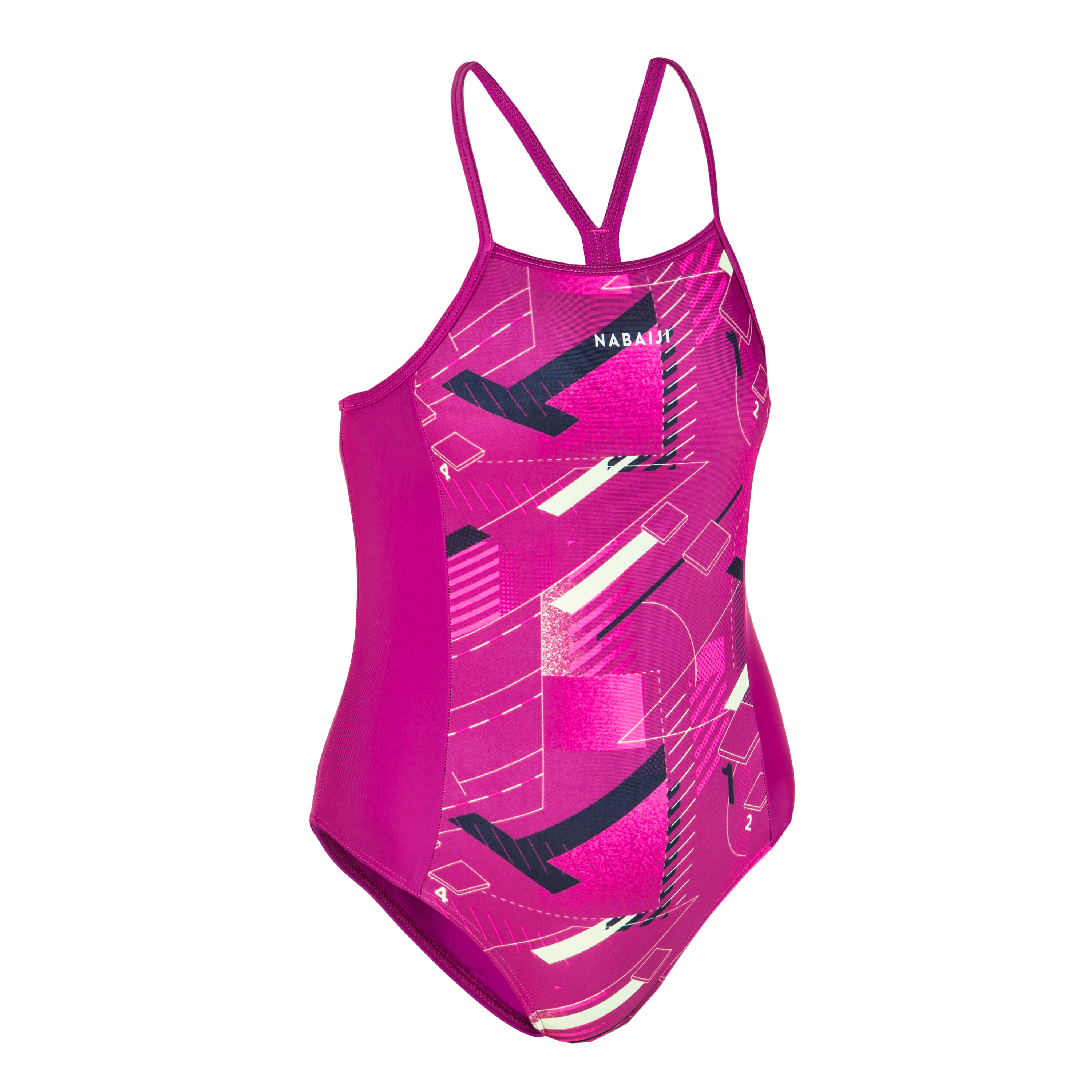 Girls One Piece Swimsuit Kamyli All Game Red Nabaiji Decathlon