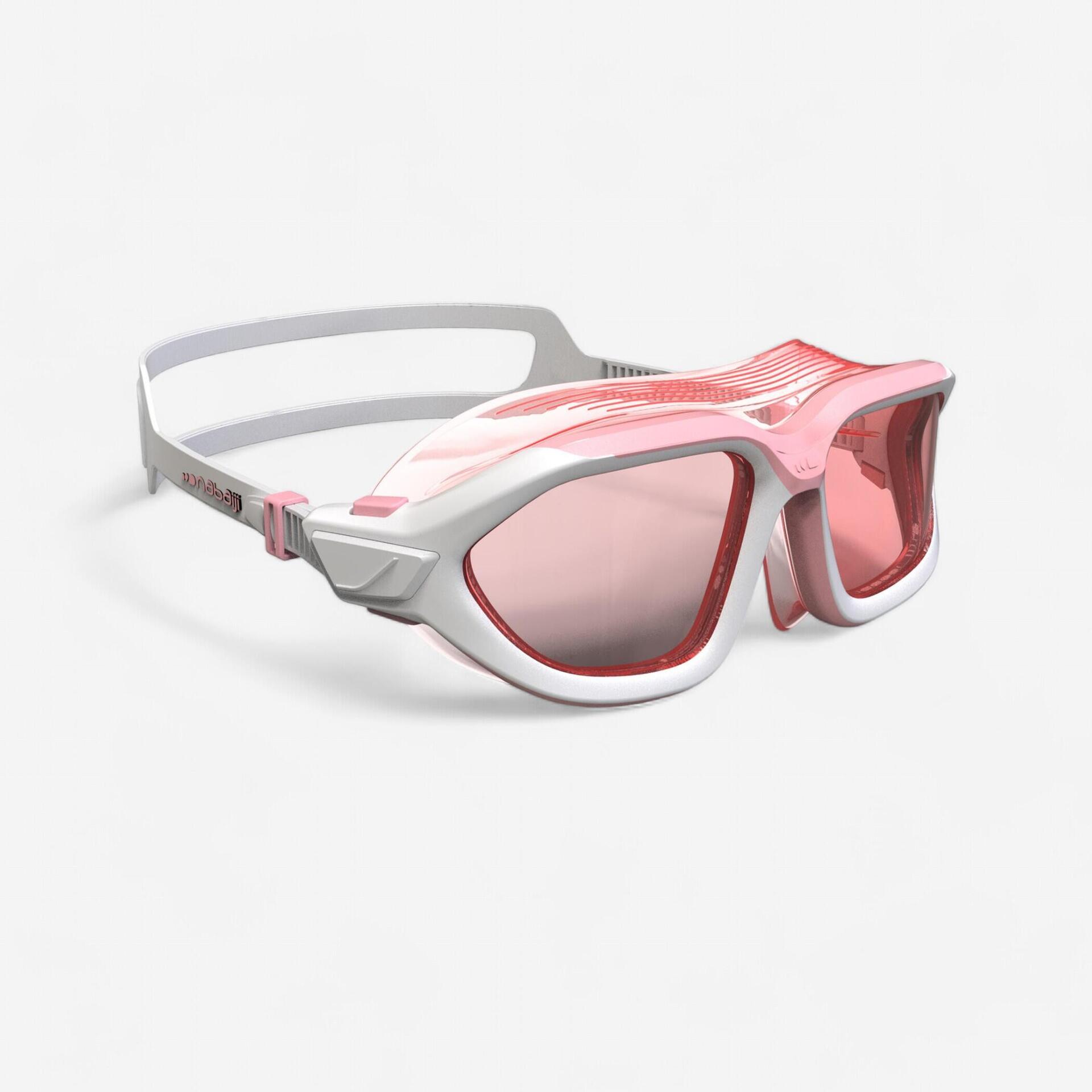 Pool Mask - Swimming - Active Size S Tinted Lenses - Pink / White