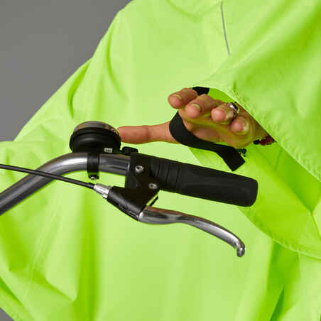 120 Hi-Vis Day City Cycling Poncho - Neon Yellow - Decathlon