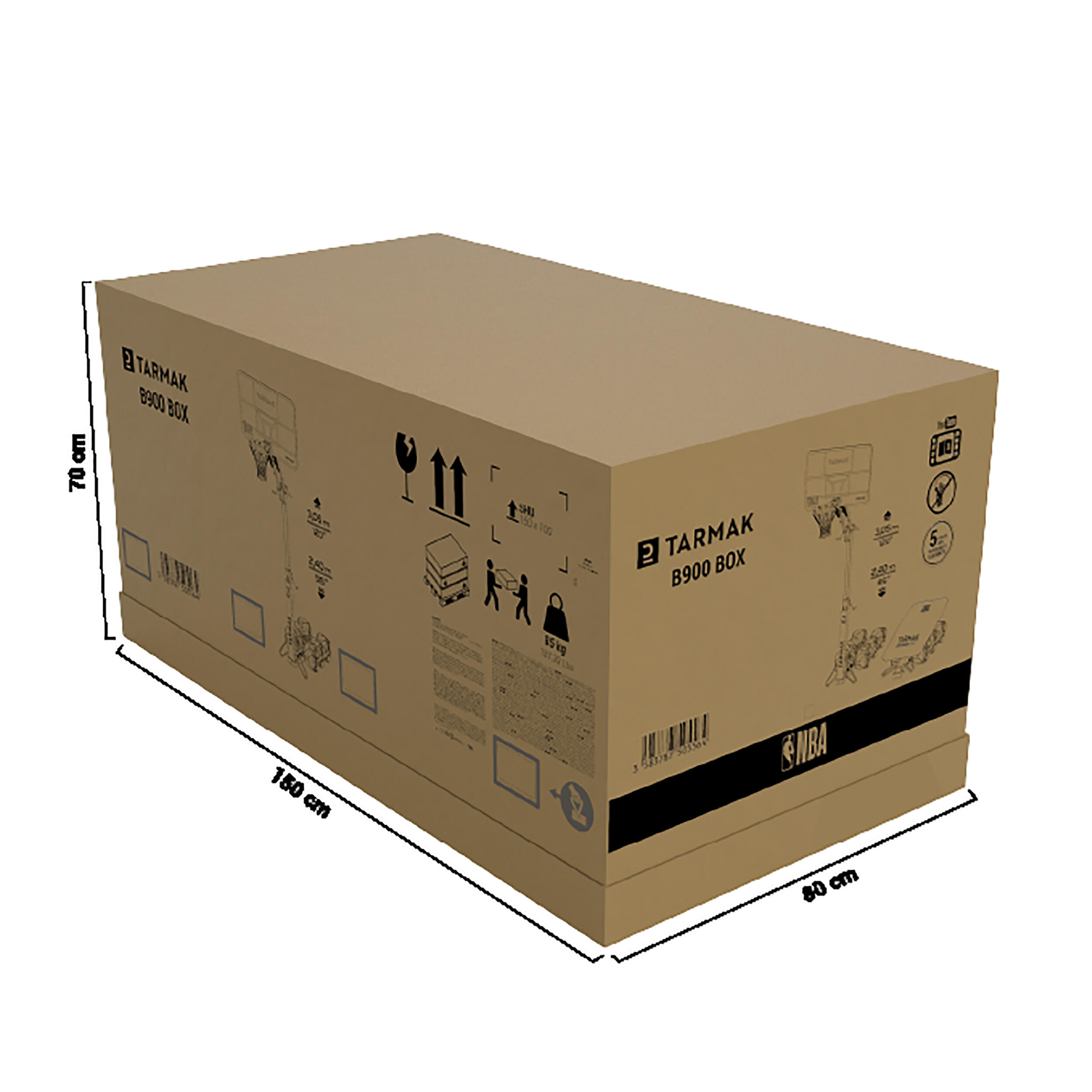 Basketball Standing Backboard Hoop B900 Box NBA. Adjustable 2.10 to 3.05m