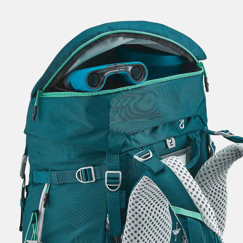 Morral de 40 litros de senderismo para Niños Quechua MH500 verde - Decathlon