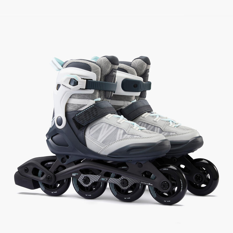 Adult Inline Fitness Skates FIT500 - Ice Grey OXELO - Decathlon