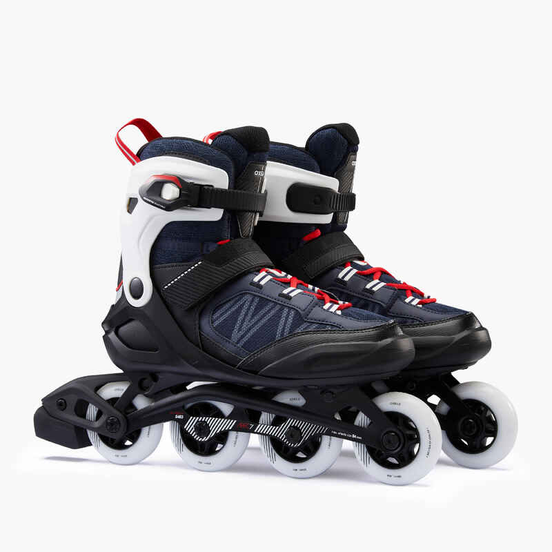 Patines en línea para adulto Oxelo Fit500 azul oscuro - rojo - Decathlon