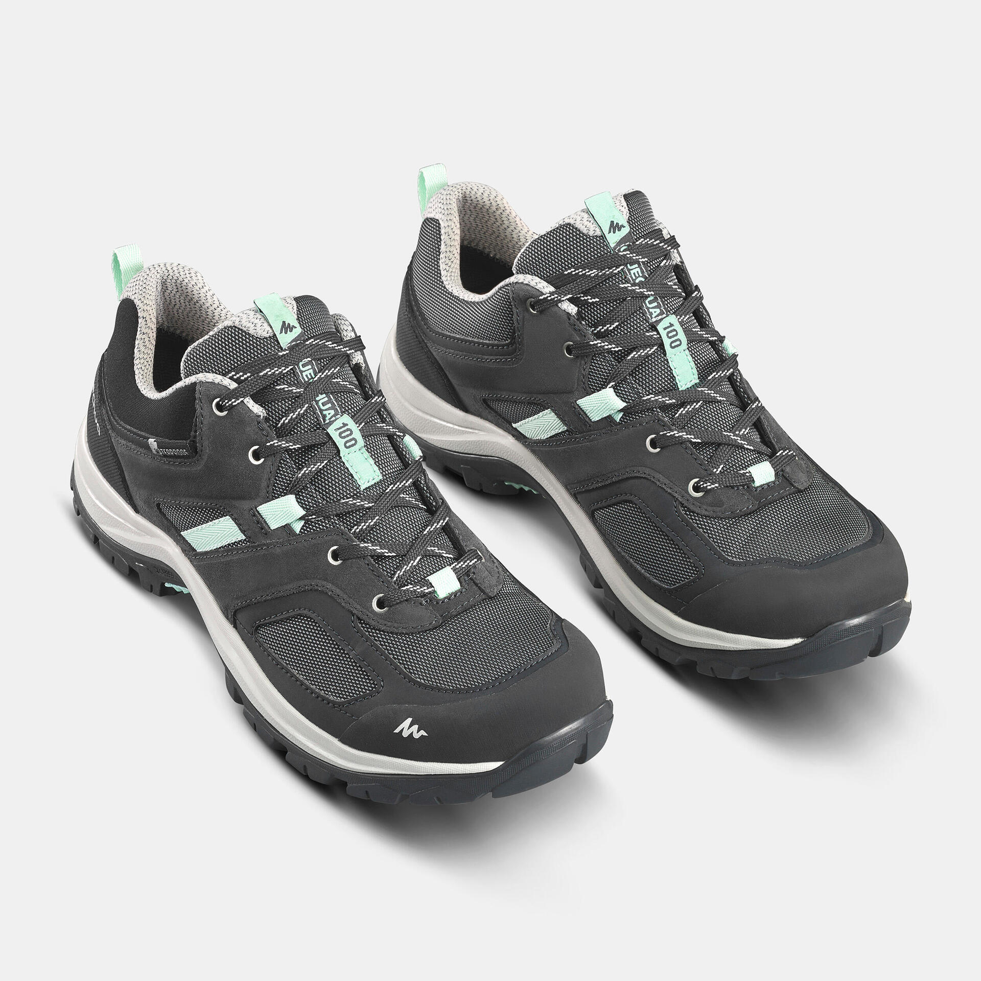 Women's Waterproof Mountain Hiking Shoes - MH100 - Blue / Grey