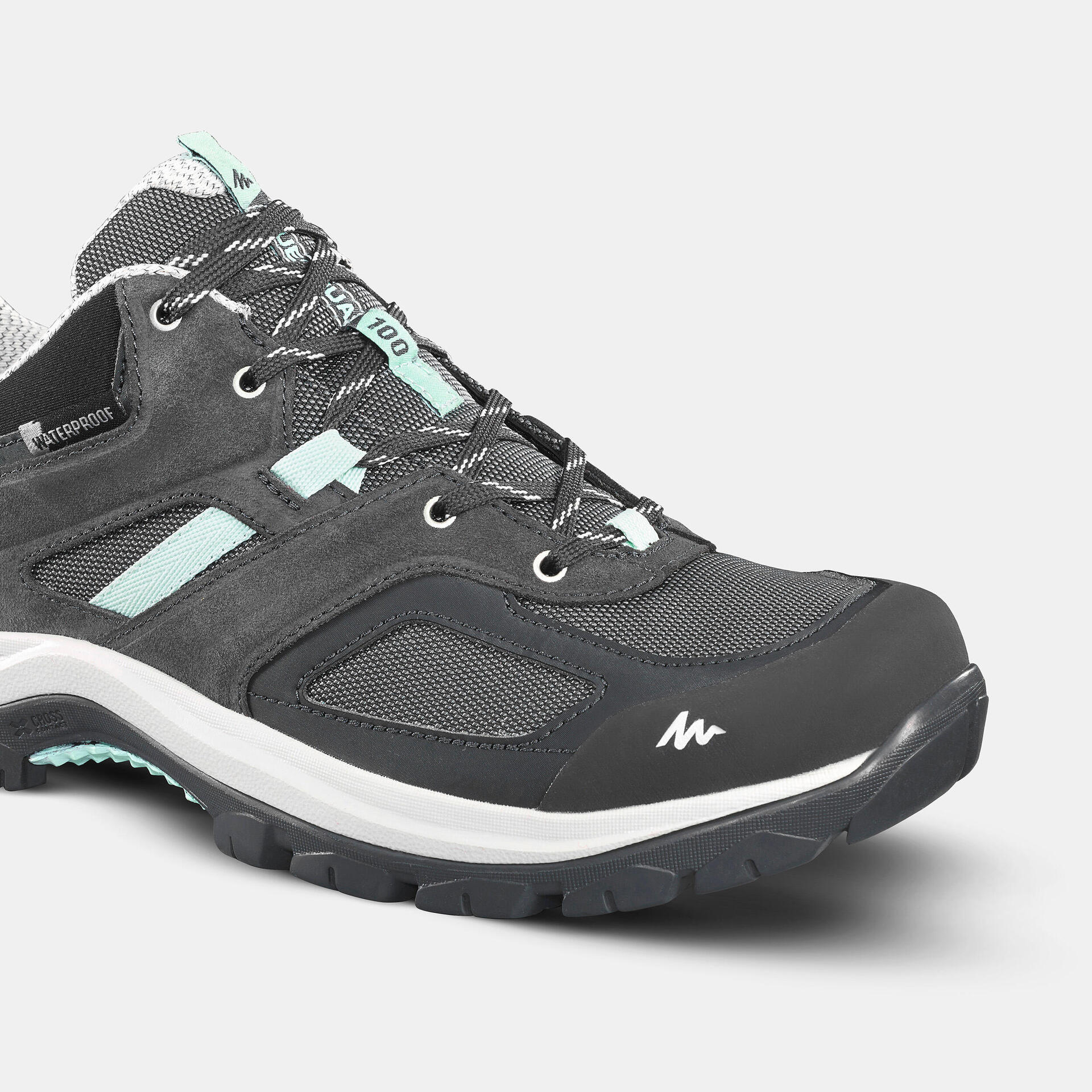 Women's Waterproof Mountain Hiking Shoes - MH100 - Blue / Grey