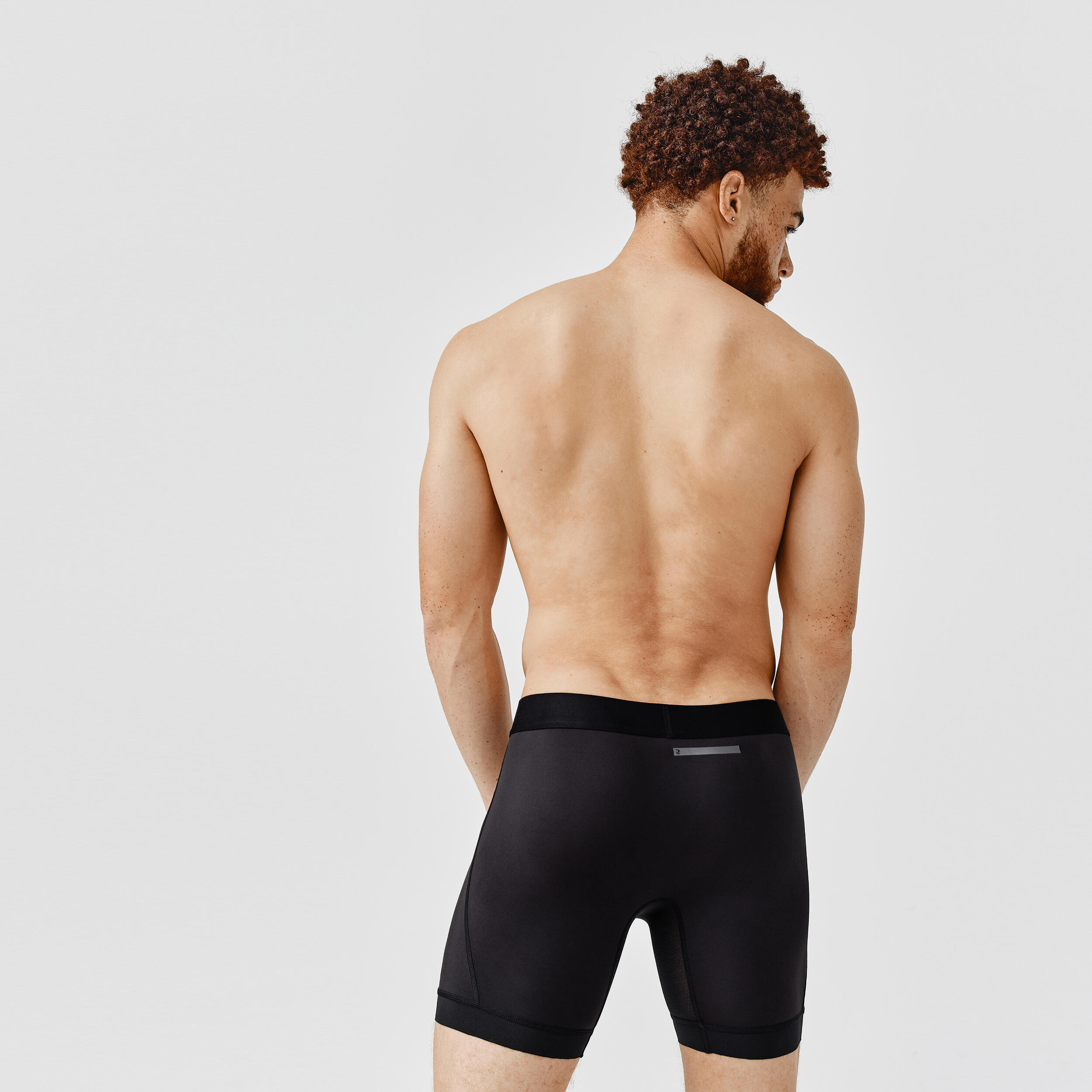 Men's Mid-Length Running Boxers - Dry Plus Black - Smoked black, Smoked ...