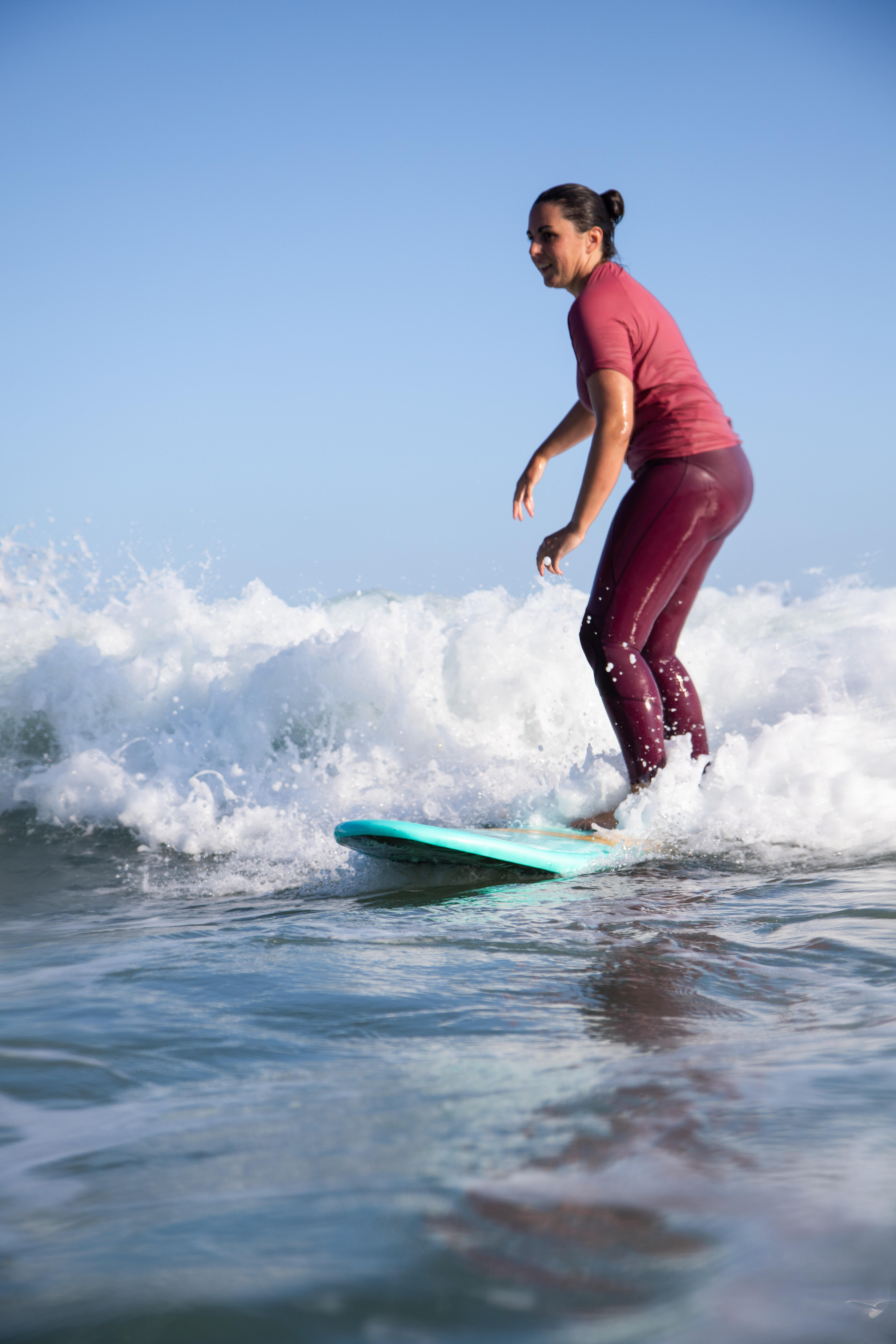Women's UV-Protective Surfing Rash Guard - 100 Pink - Old pink - Olaian ...