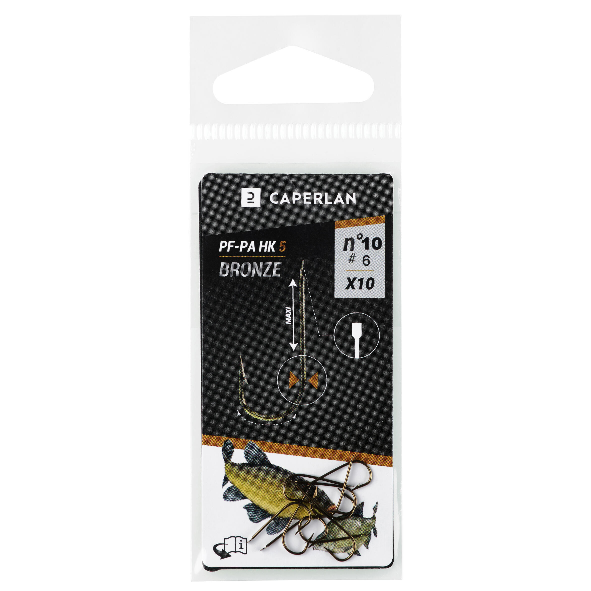 SINGLE BRONZE UNMOUNTED HOOK PA HK 5 X10 FOR STILL FISHING CAPERLAN ...