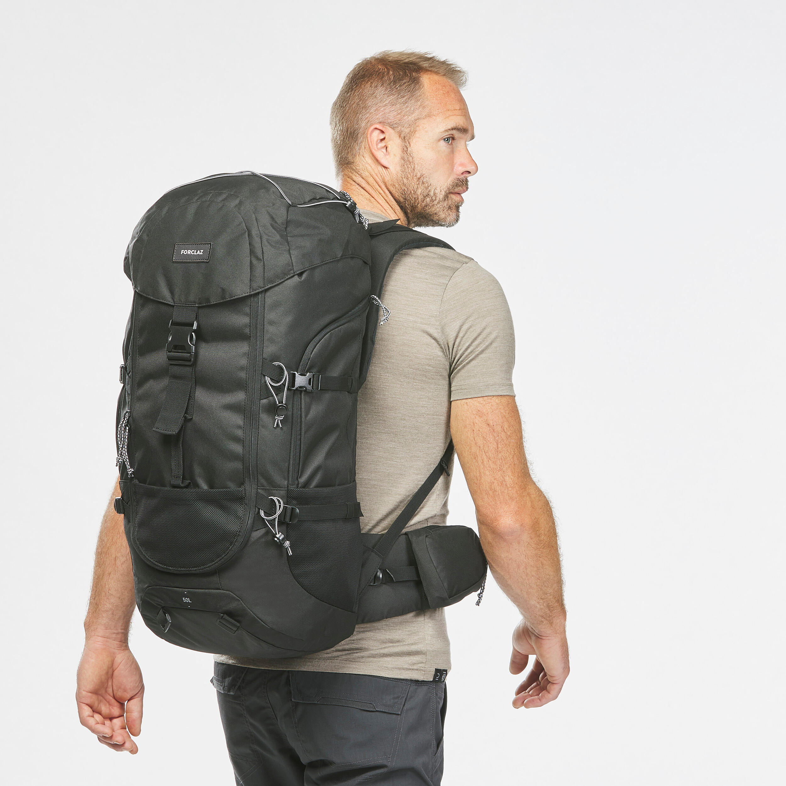 Trekking 50L Backpack Travel - Black