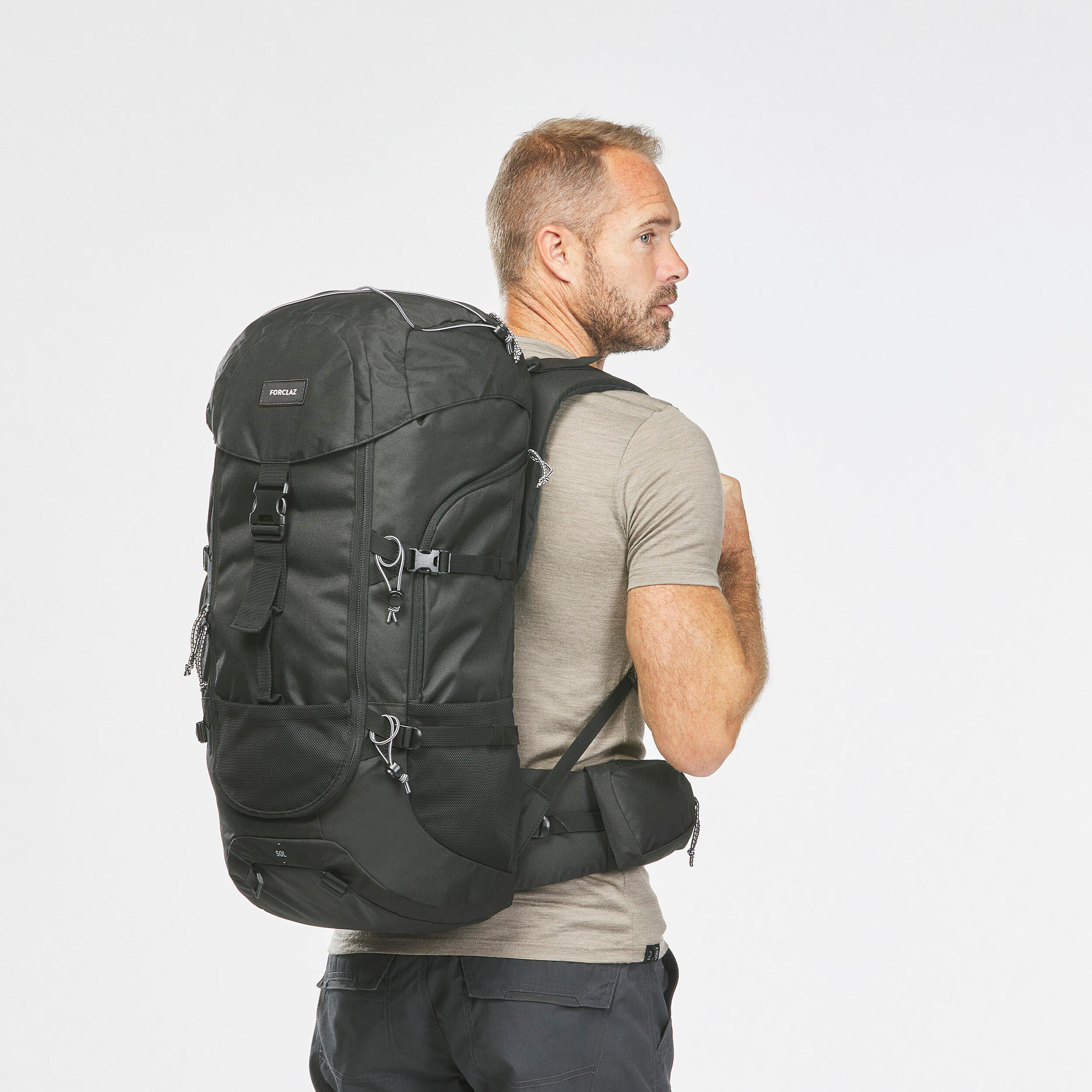 Trekking 50L Backpack Travel - Black
