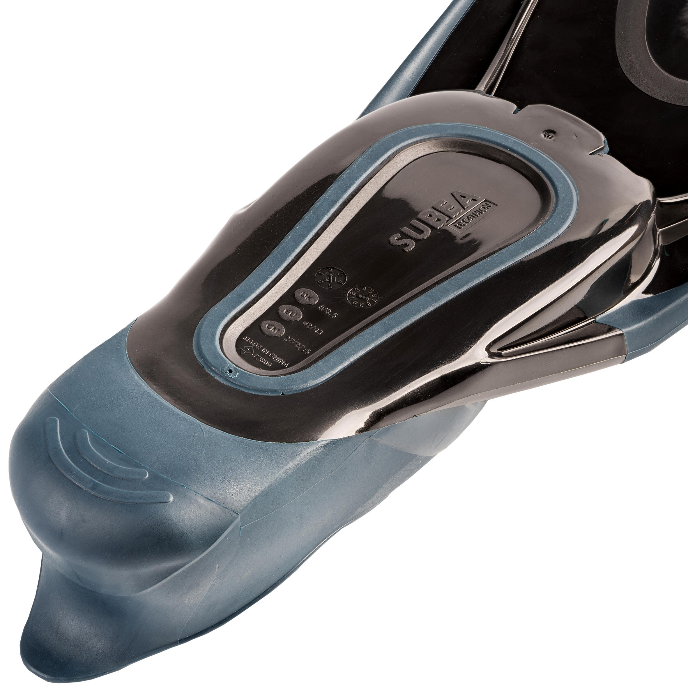 Aletas snorkel cortas adultos negro azul - FF 100 - Decathlon