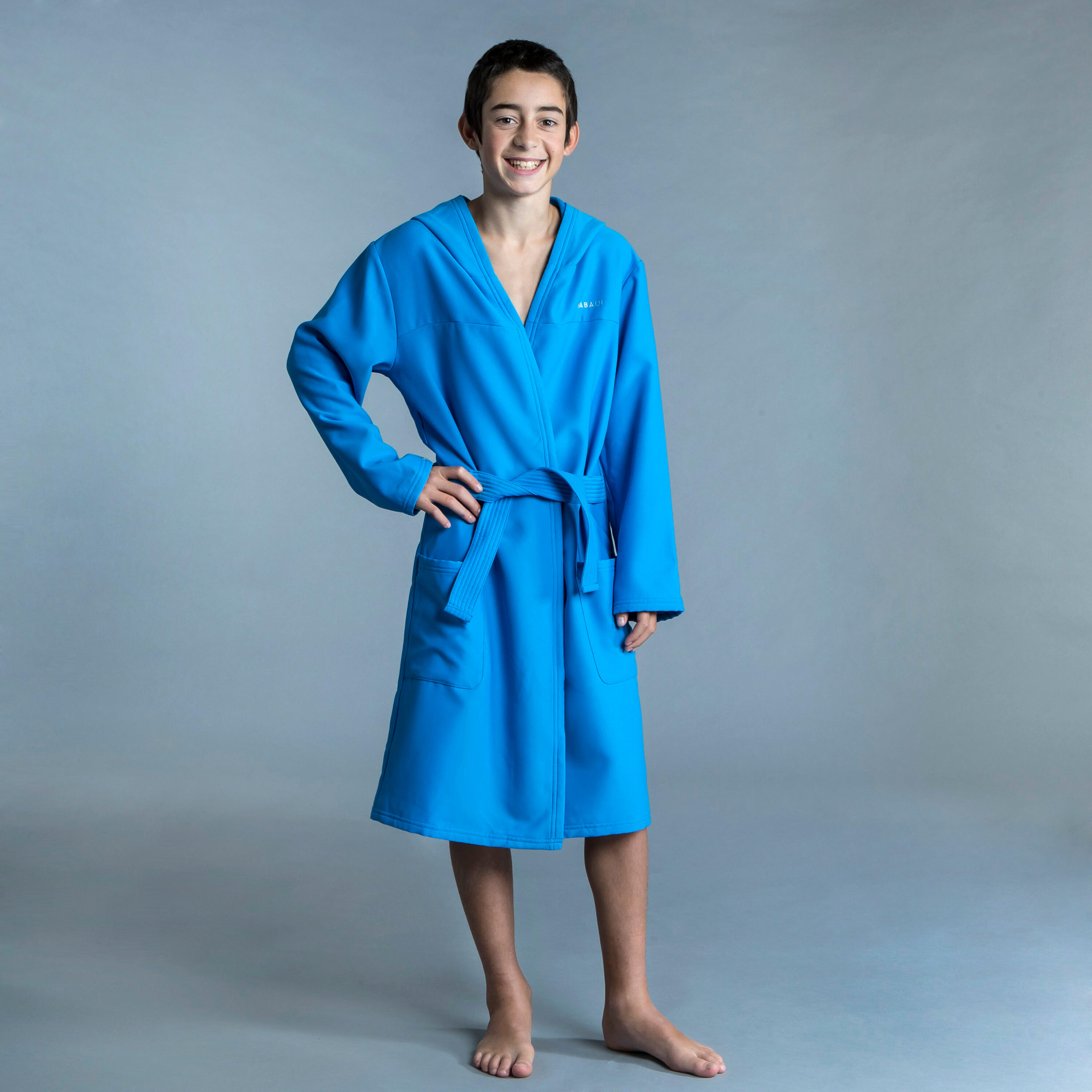 KID'S COMPACT POOL BATHROBE LIGHT BLUE - Decathlon