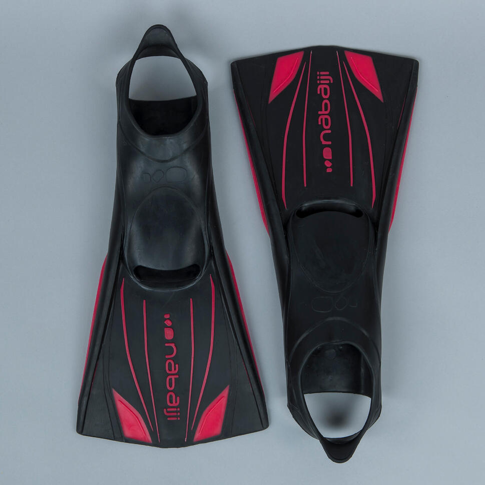 Palmes de natation - Topfin noir rouge NABAIJI | Decathlon