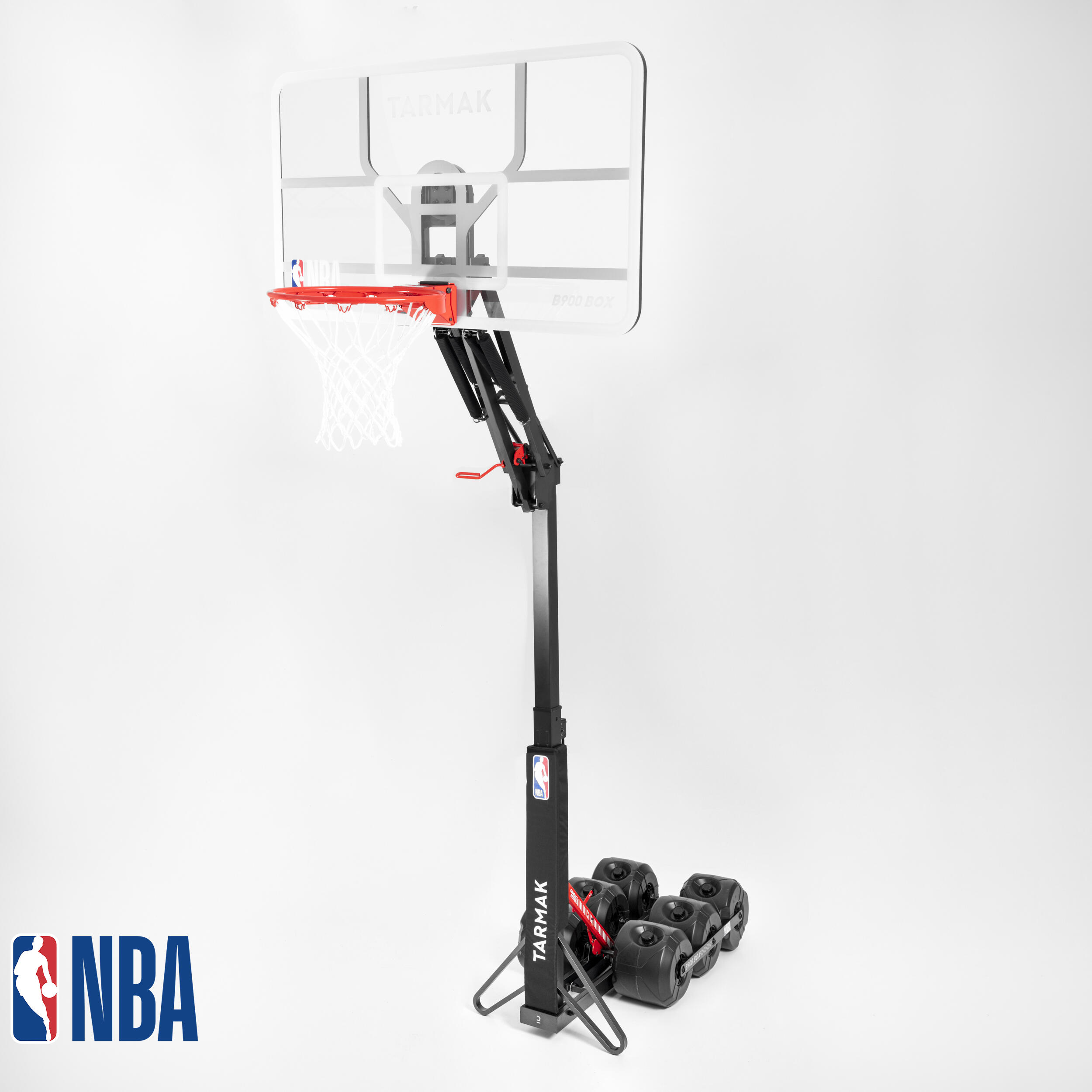 Basketball Standing Backboard Hoop B900 Box NBA. Adjustable 2.10 to 3.05m