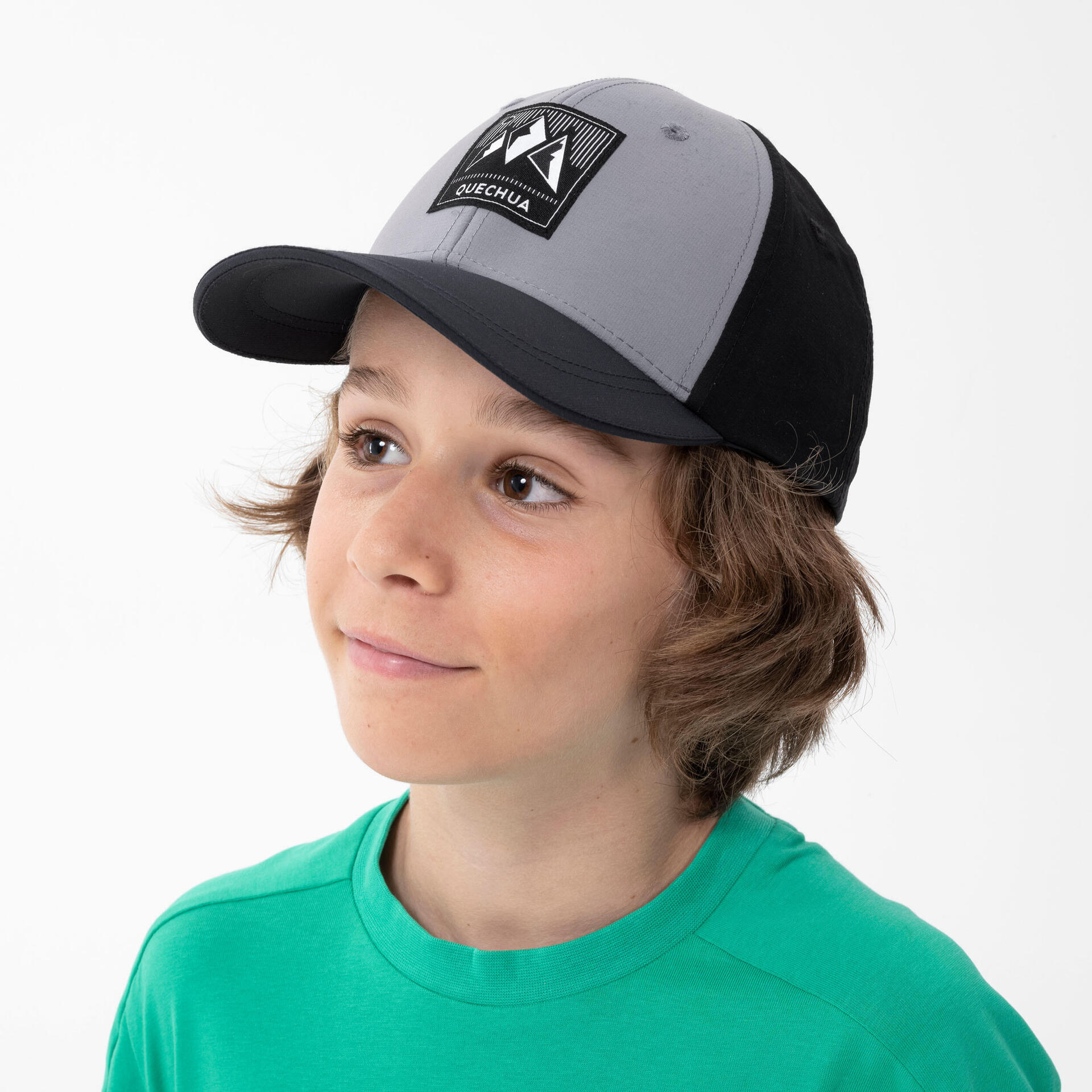 Kids’ hiking cap MH100, 7-15 years - Grey