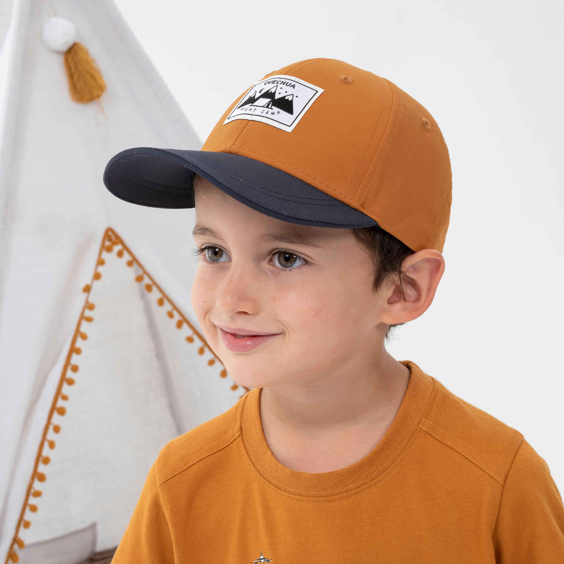 Kids' Hiking Cap MH100 - Brown