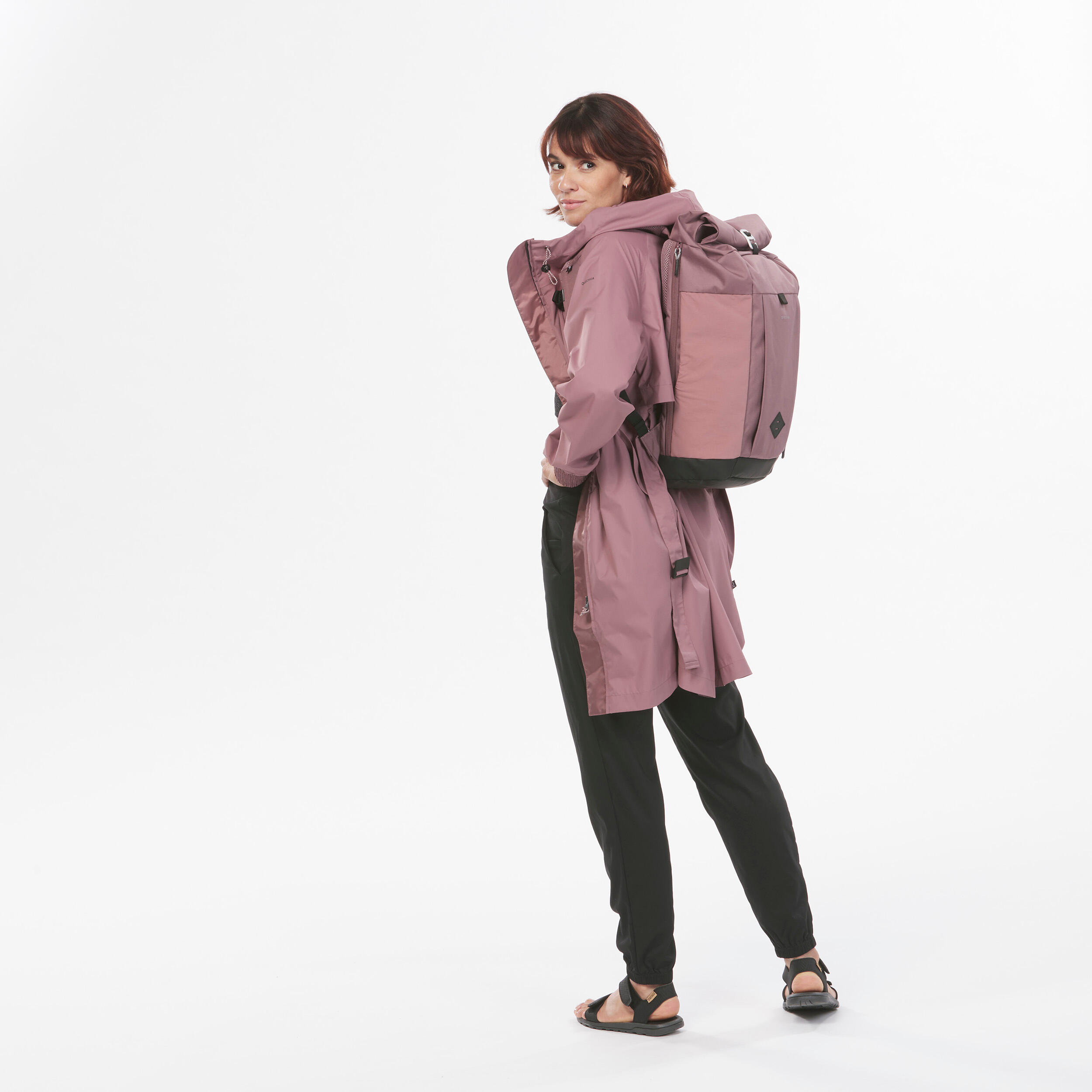 Women’s Waterproof Hiking Jacket - Raincut Purple - Taupe pink ...