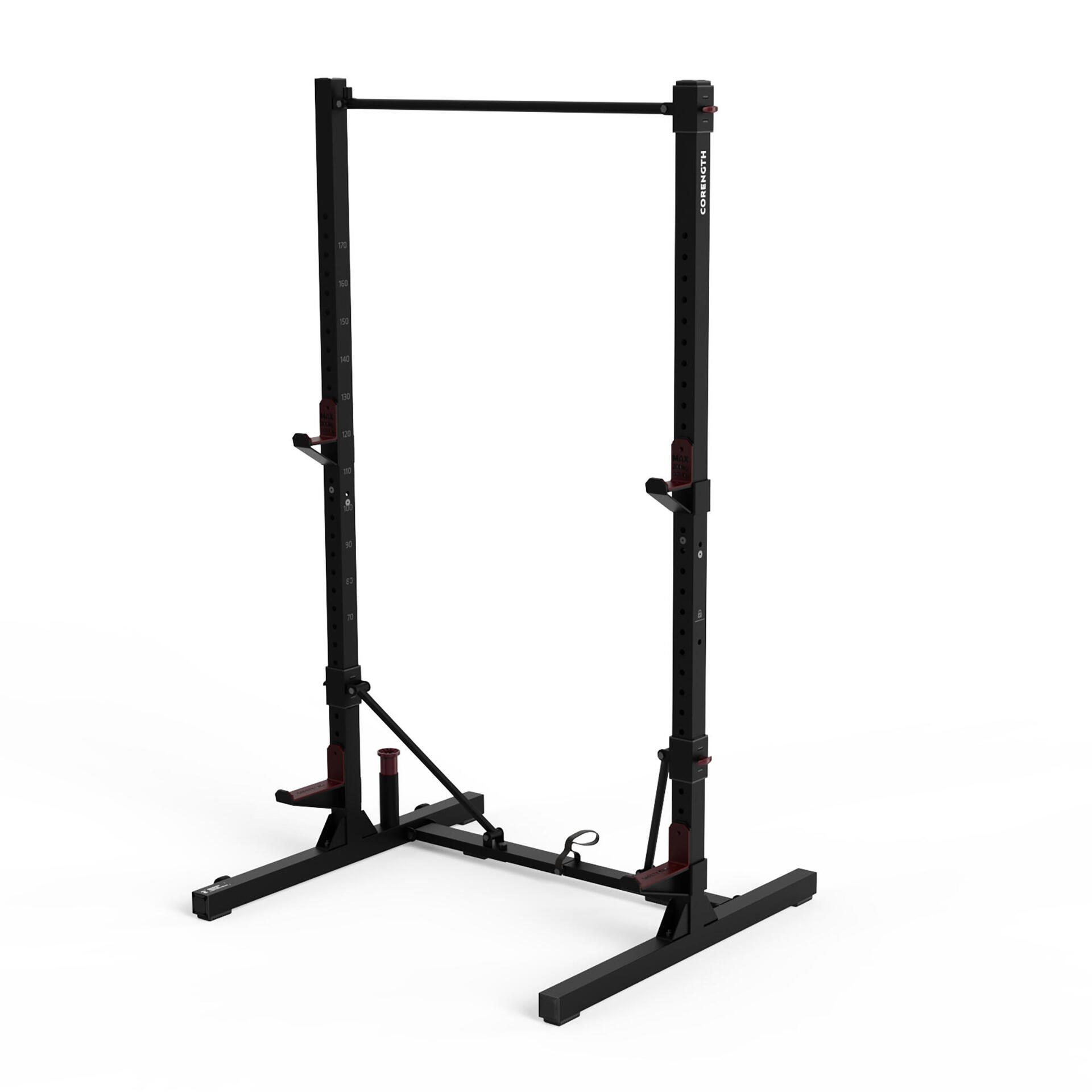 Fold-Down Compact Weight Training Rack for Squats and Pull-Ups