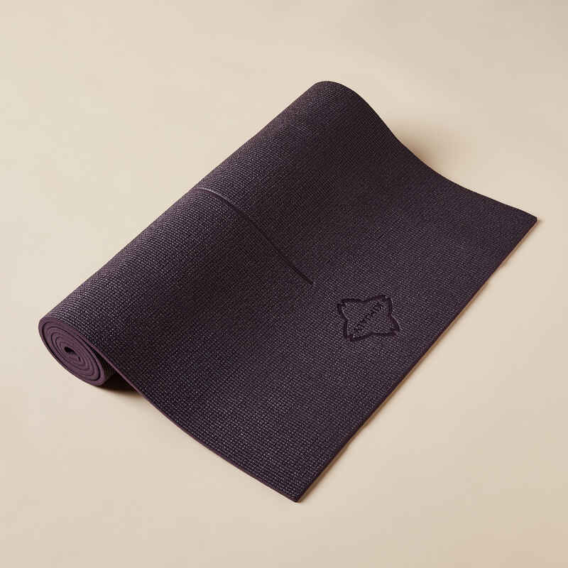 8 mm Grippy and Comfortable Gentle Yoga Mat - Dark Purple - Decathlon