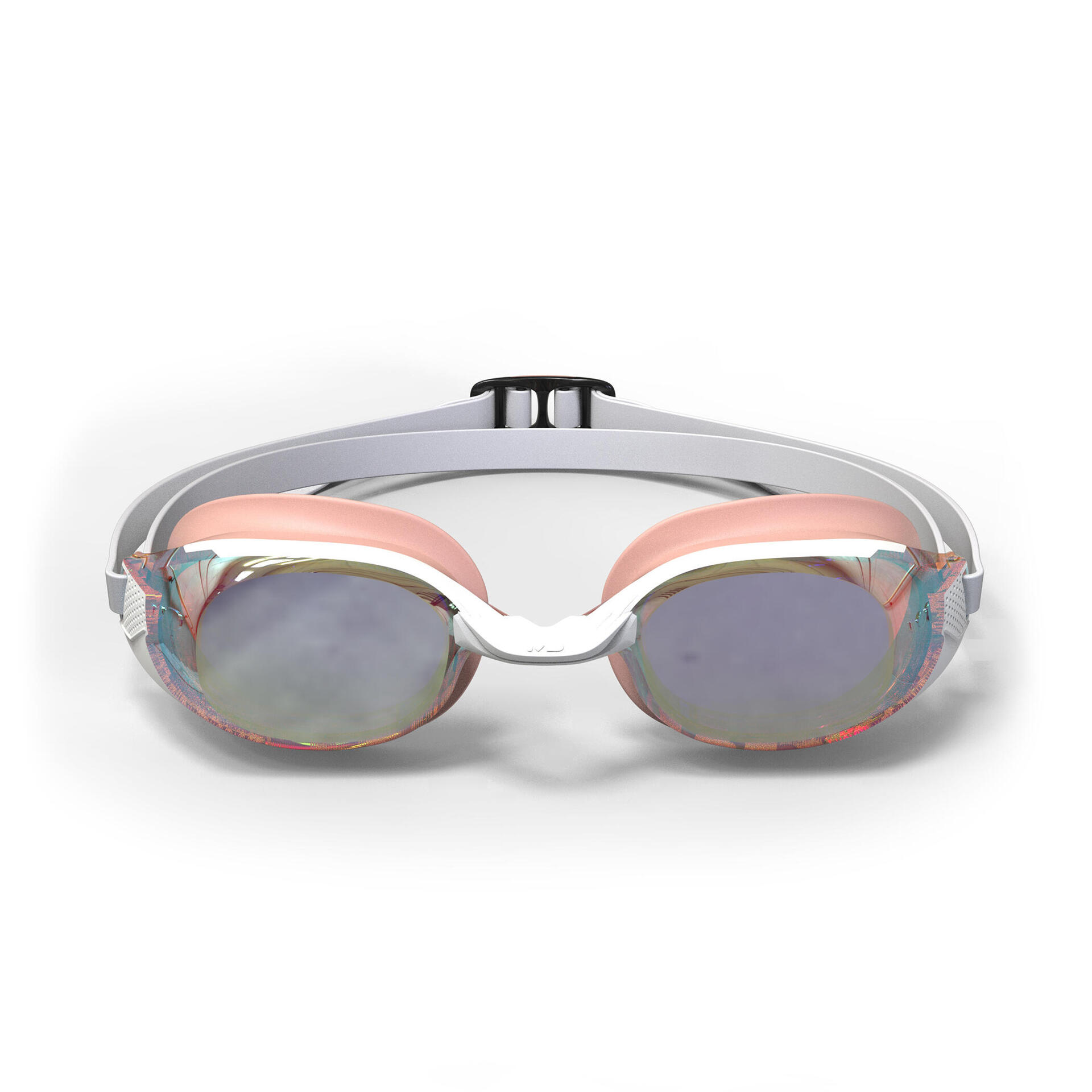 Swimming goggles One Size Fits All - Bfit white mirror lenses pink pearl