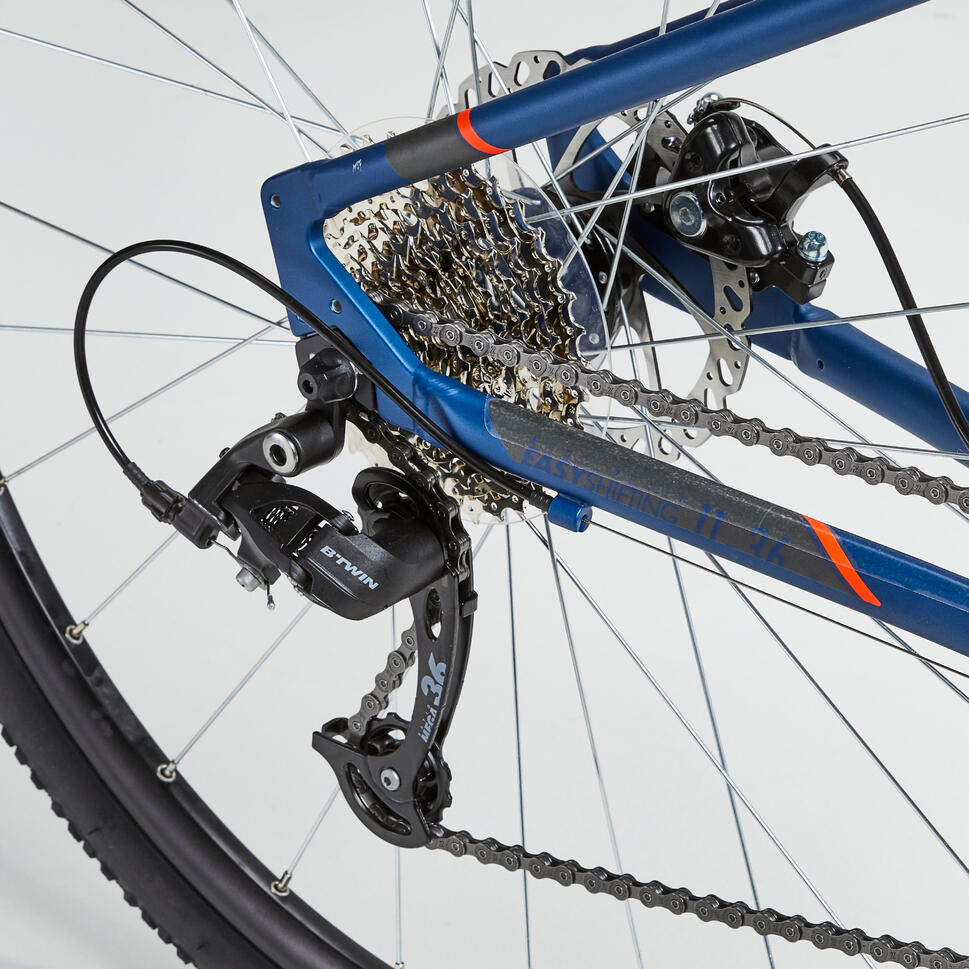 Riverside 500 Hybrid Bike - navy RIVERSIDE - Decathlon