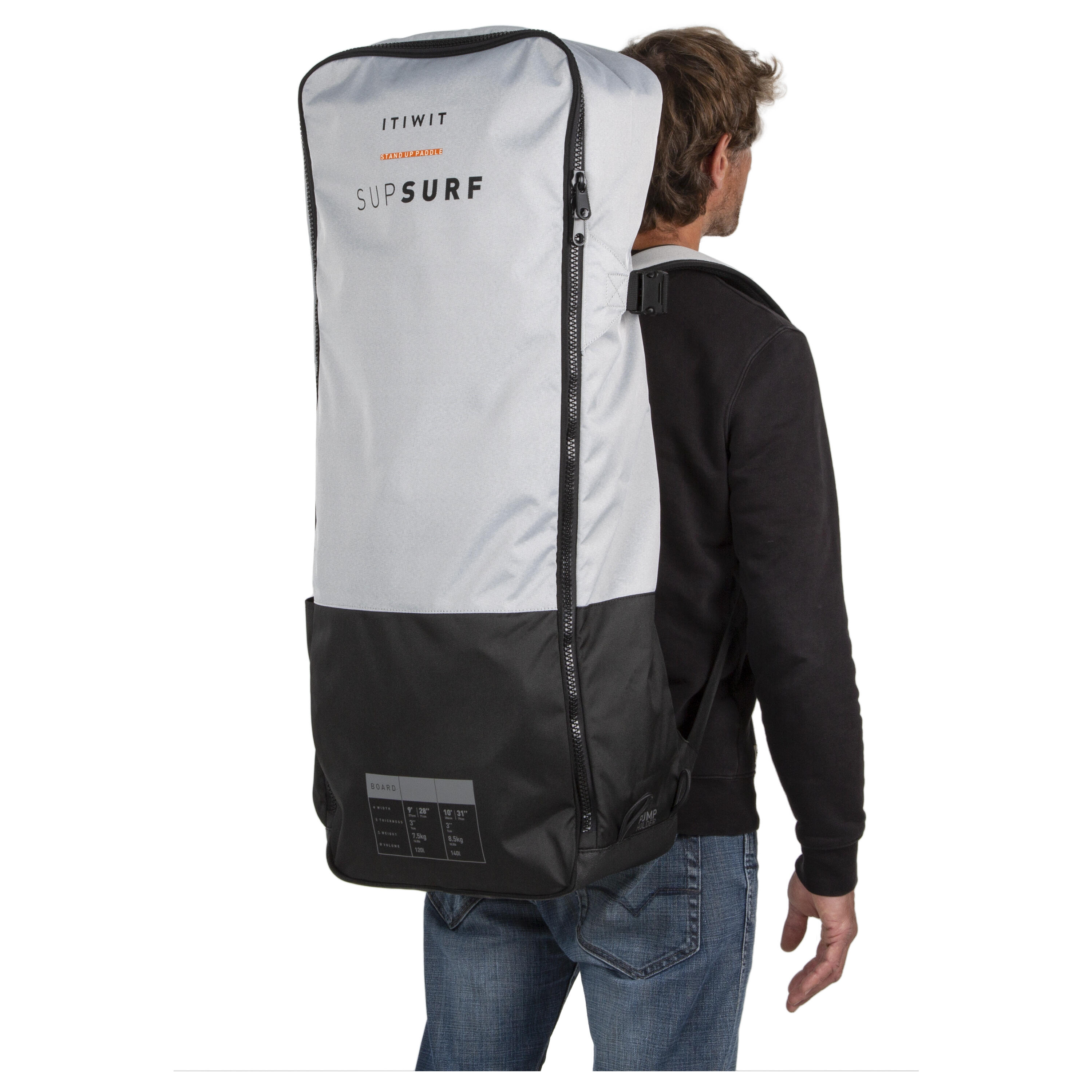 Inflatable Paddle Board - 500 Blue/Orange - Delicate blue, Papaya ...