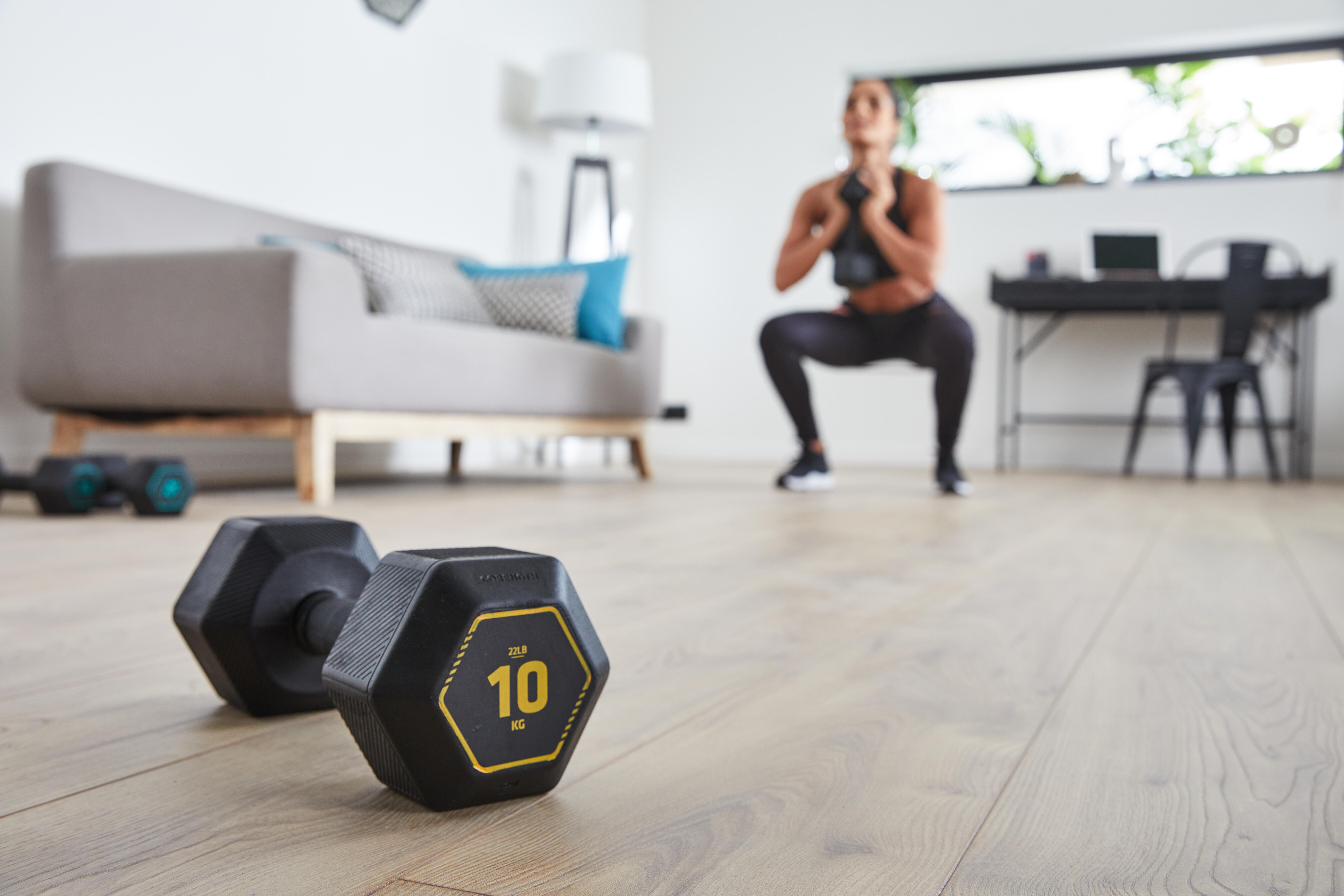 10 kg Hexagonal Dumbbell - Black - black - Corength - Decathlon