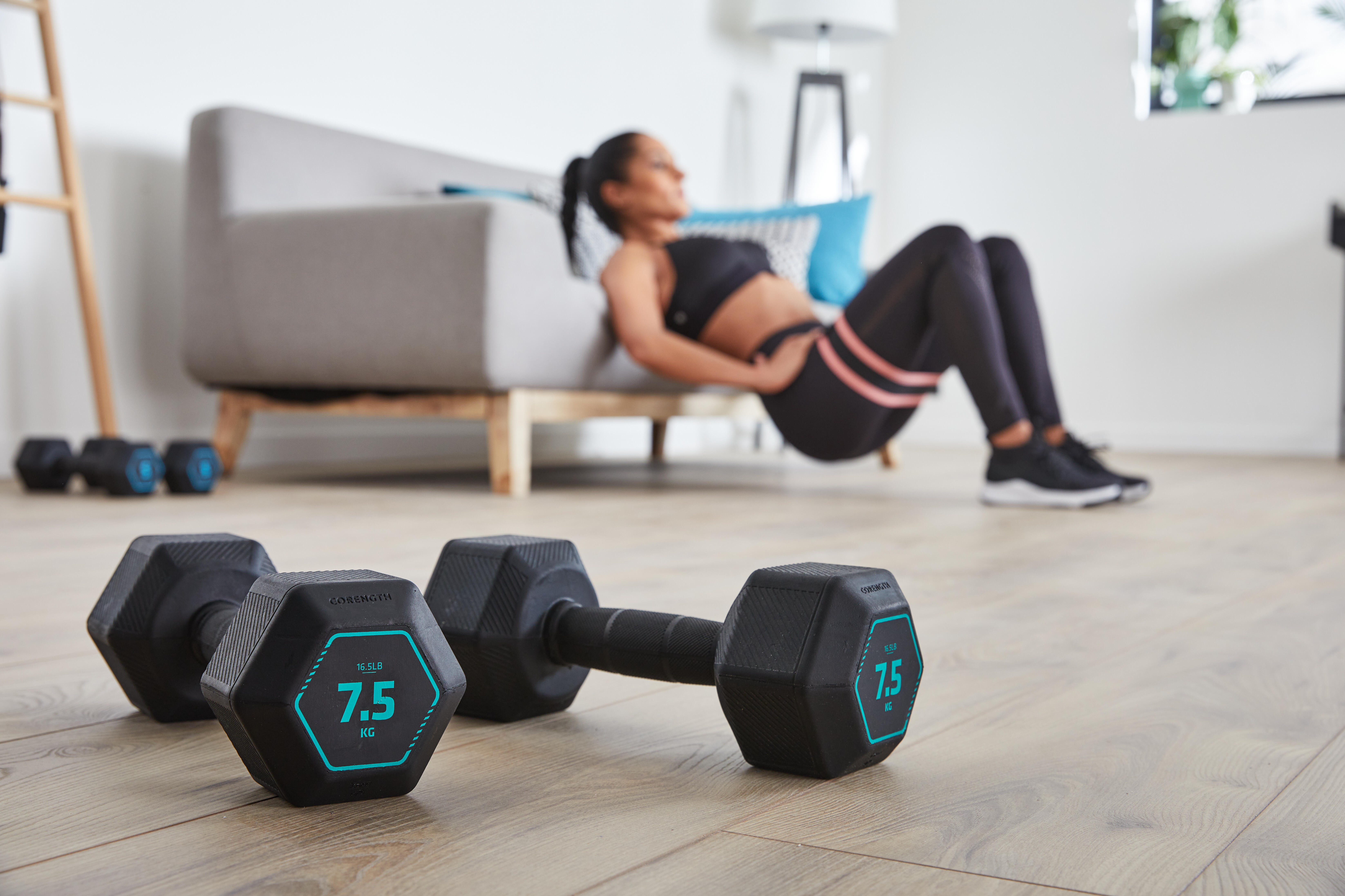 7.5 kg Weight Training Hexagonal Dumbbell - Black - black - Corength ...