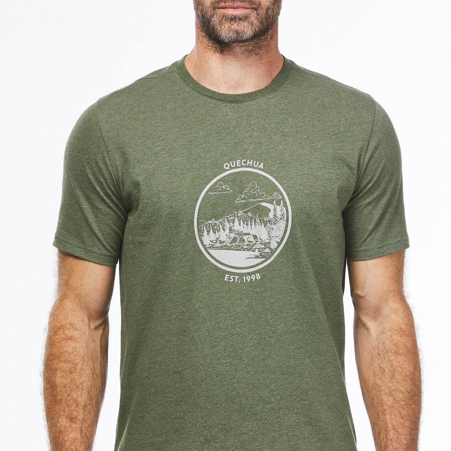 Men Nature Hiking T-Shirt NH500 - Khaki