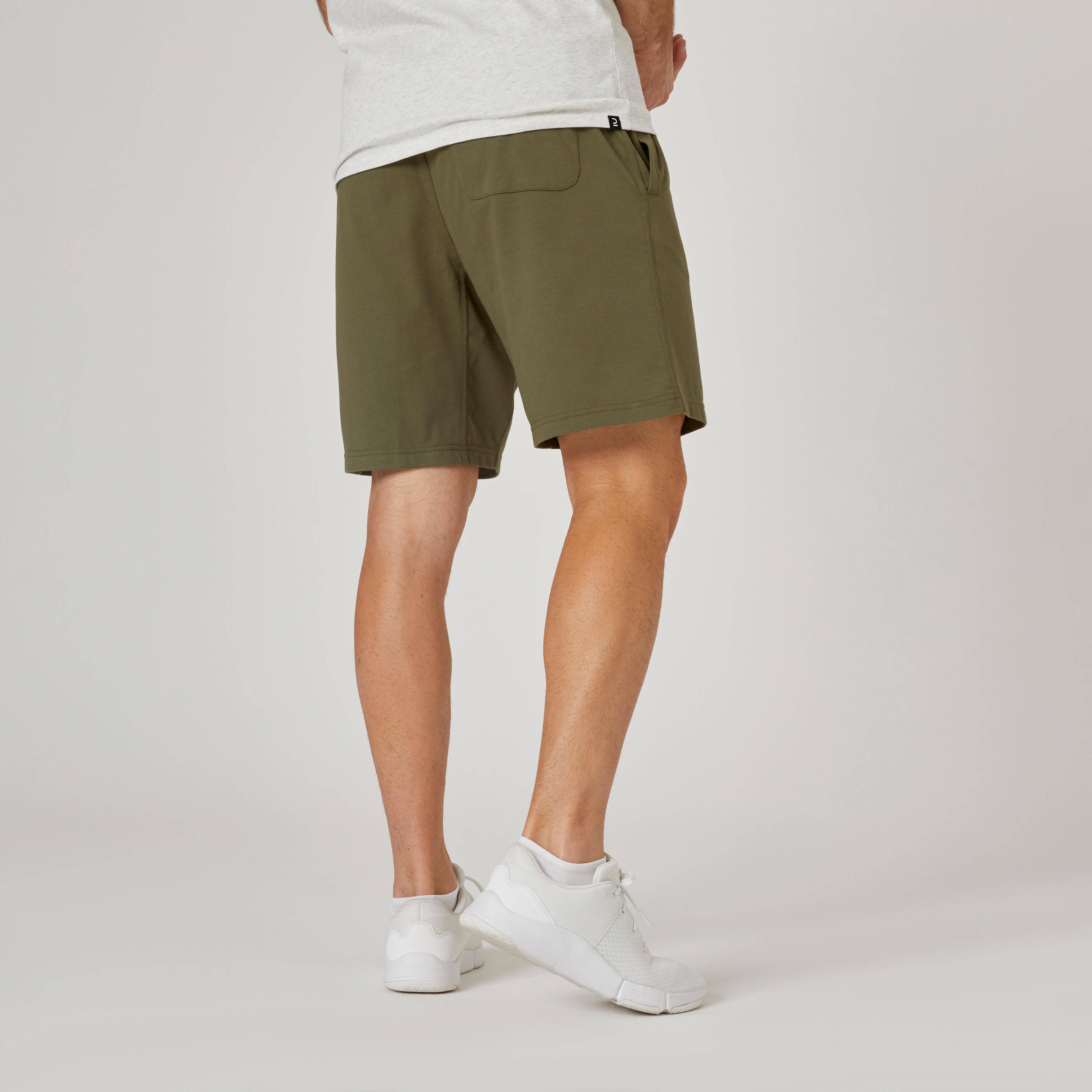 Men's Shorts For Gym Cotton Rich 500-Khaki