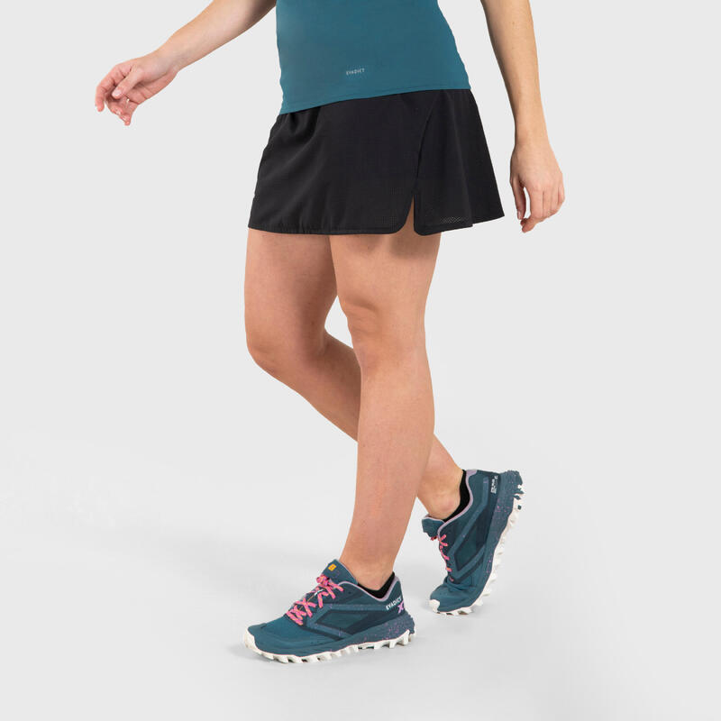 WOMEN'S TRAIL RUNNING SKORT - BLACK EVADICT - Decathlon