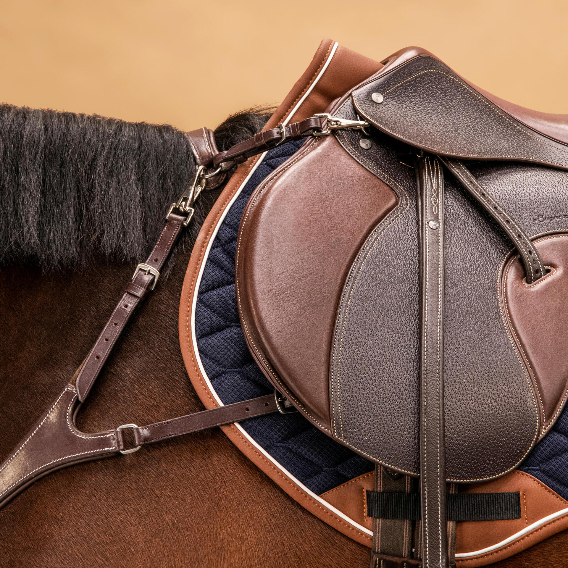 Pechopetral Caballo/Poni Marrón Oscuro 5 Puntos | Decathlon
