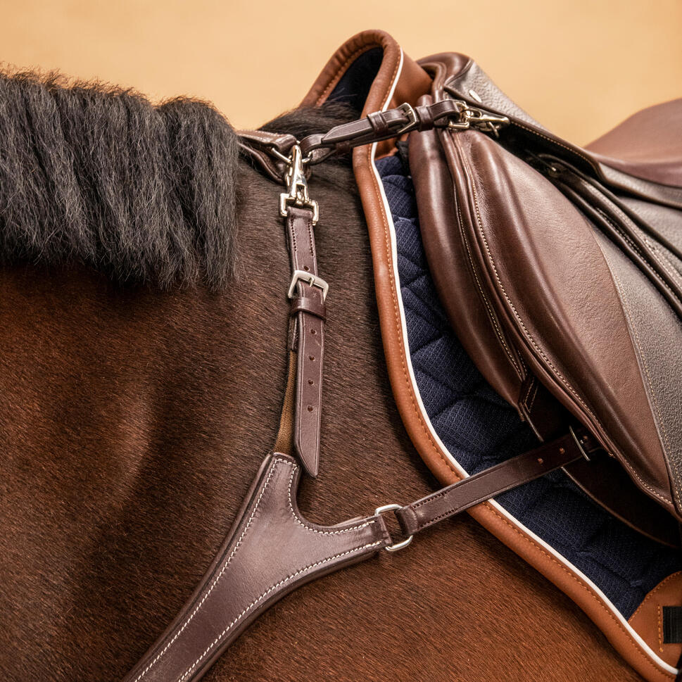 Pechopetral Caballo/Poni Marrón Oscuro 5 Puntos | Decathlon