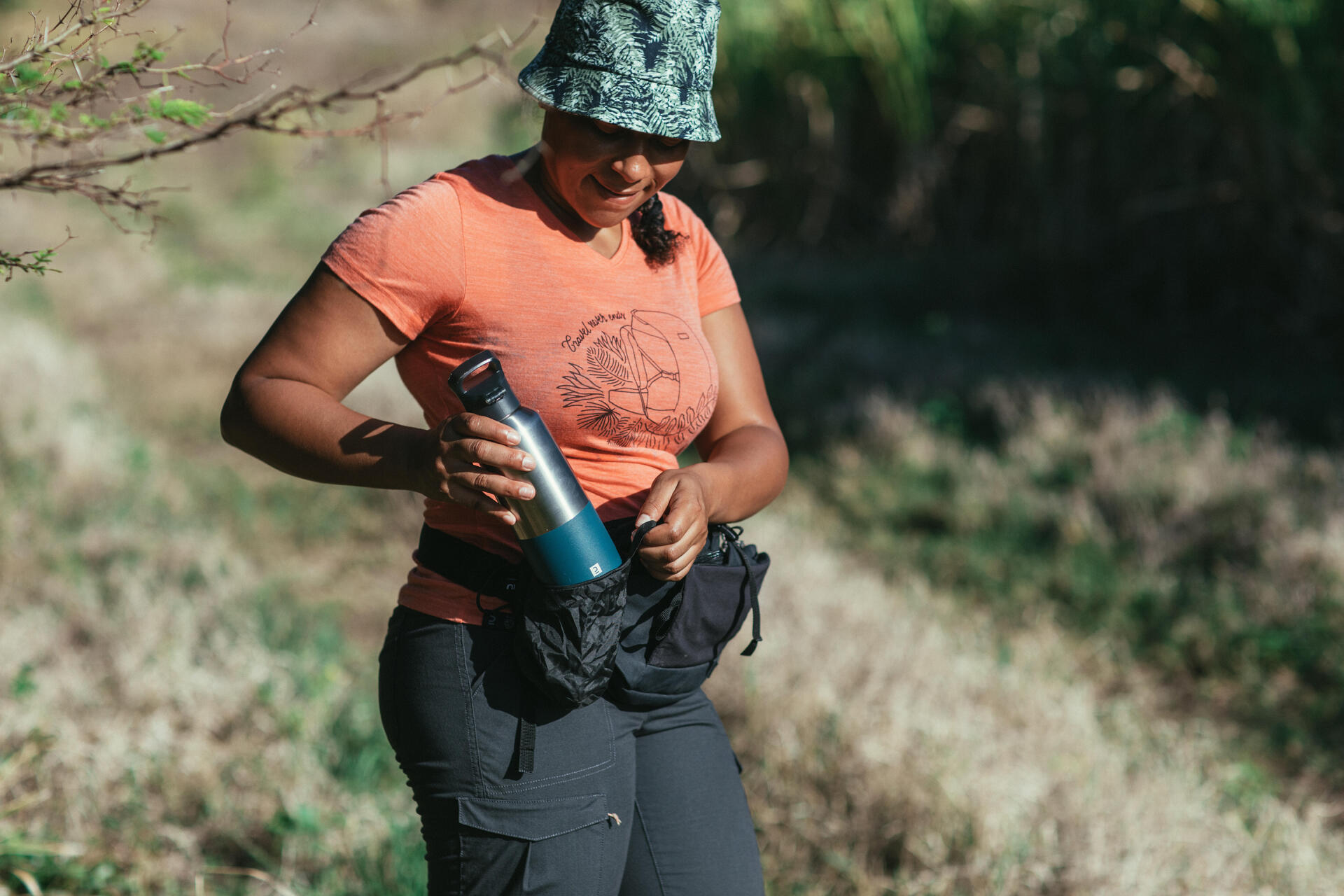 Hiking Leaf Print Hat MT100