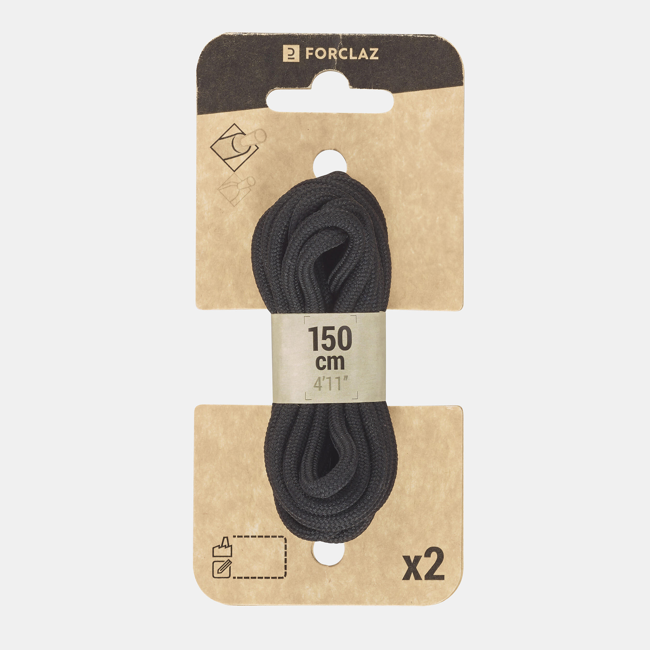 Lacets ronds pour chaussures de randonnée - Gris Carbone - Quechua ...