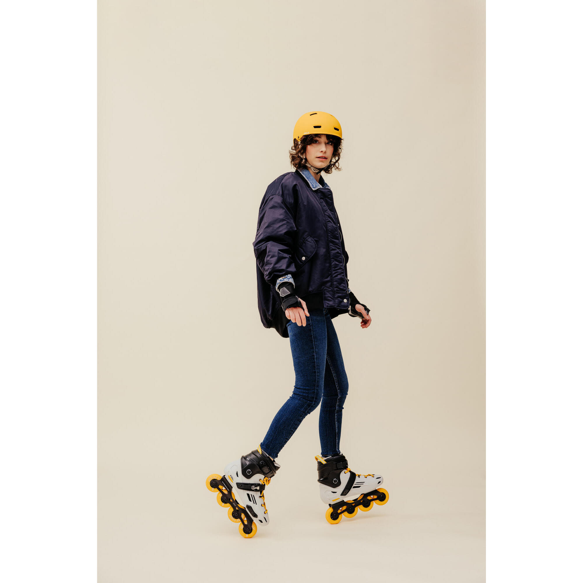 Adult Inline Skate MF 500 - White Yellow
