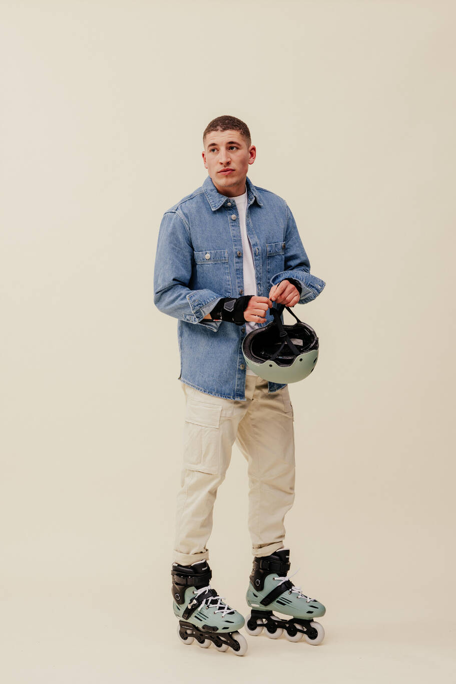 Adult Freeride Inline Skates MF500 - Light Khaki - Decathlon