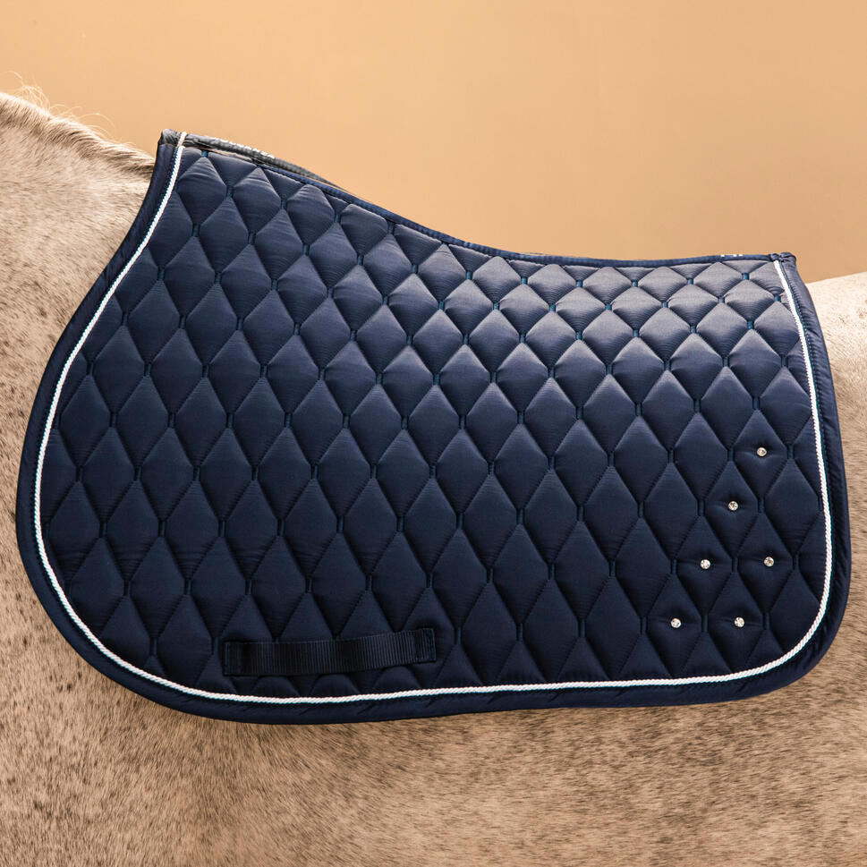 Tapis de selle équitation strass Cheval et Poney - 500 marine FOUGANZA | Decathlon