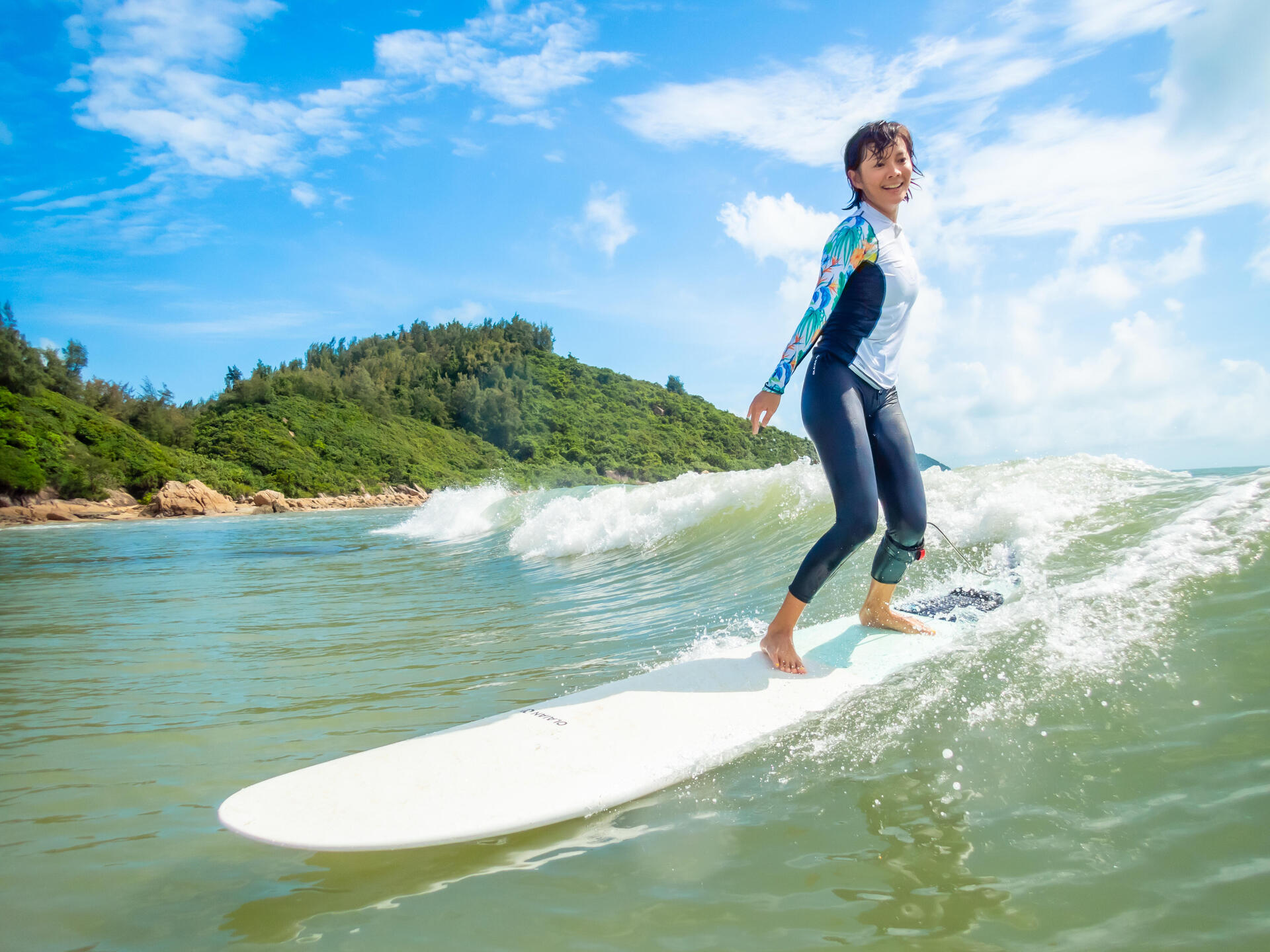 Women's T-Shirt Long Sleeve UV-Protection Surf Top 500