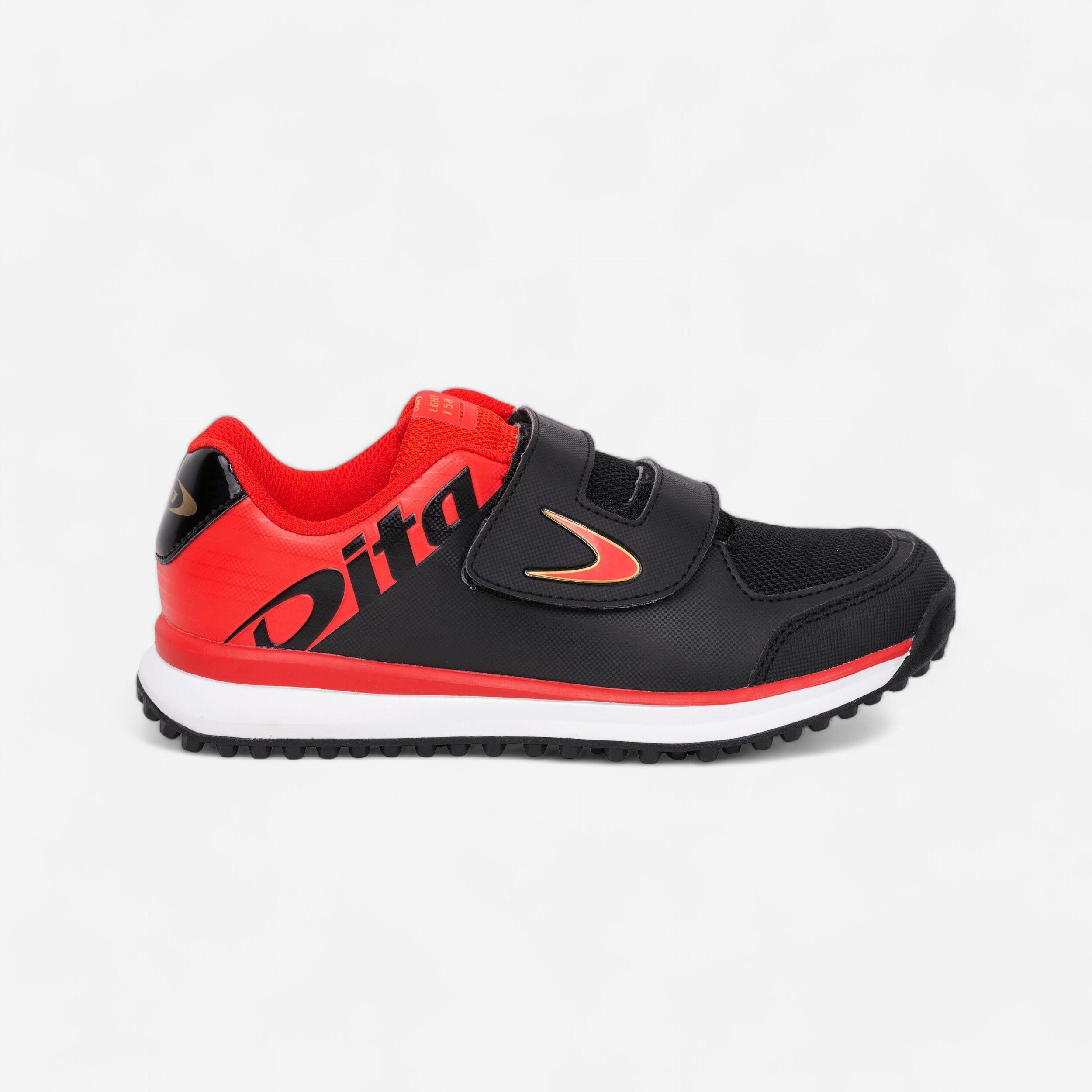 Kinder Feldhockeyschuhe Klettverschluss - Fix And Go rot/schwarz ...