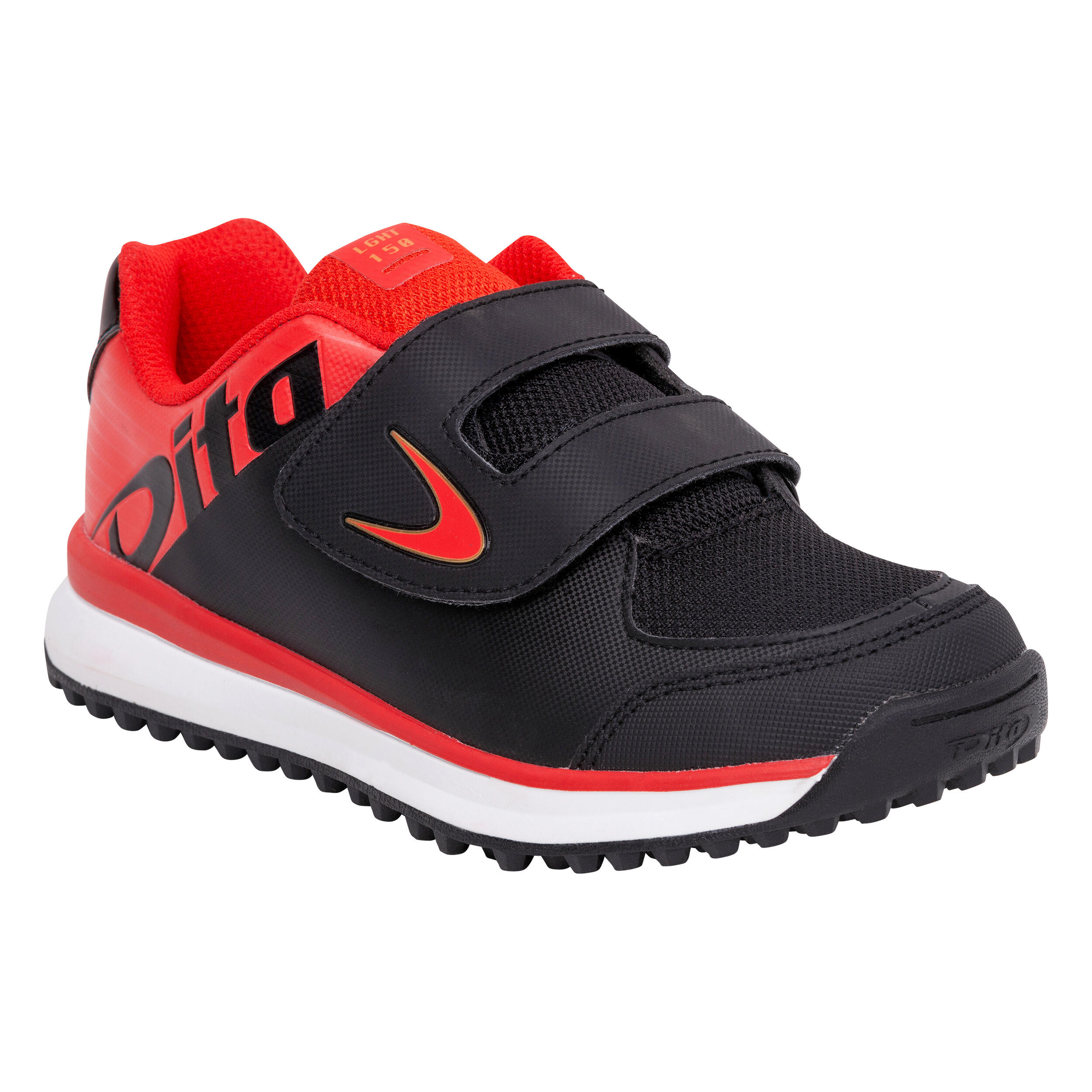 Kinder Feldhockeyschuhe Klettverschluss - Fix And Go rot/schwarz ...